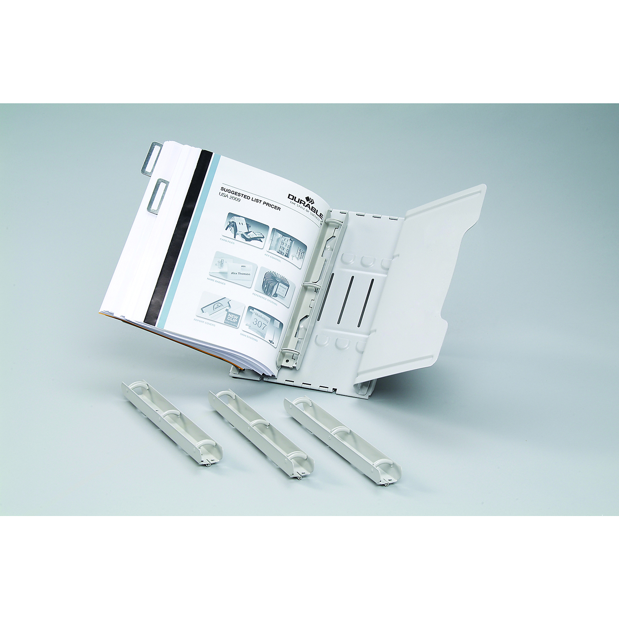 Durable, Metal Catalog Rack - 6 Ring Sections, Color Finish Gray, Model ...