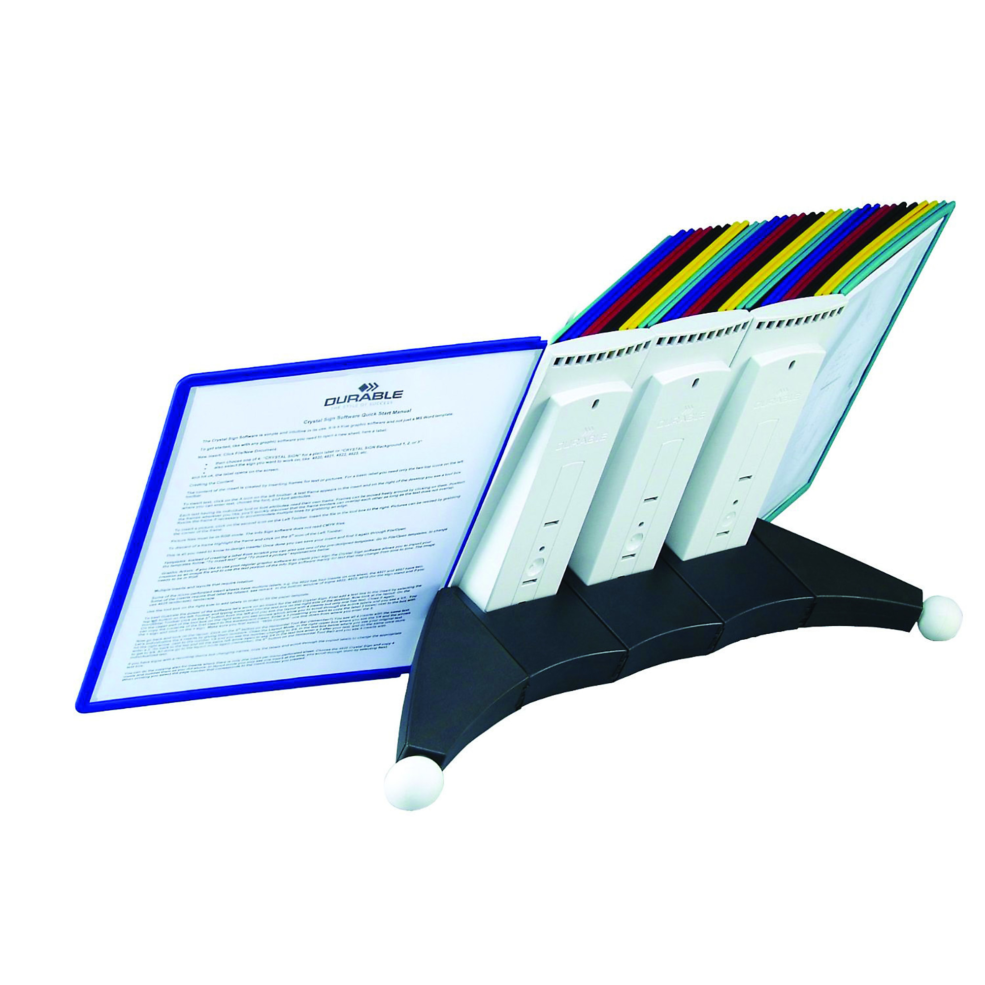 Durable, SHERPA Ext Set for Desk Ref System 10 Panels, Assd, Color ...