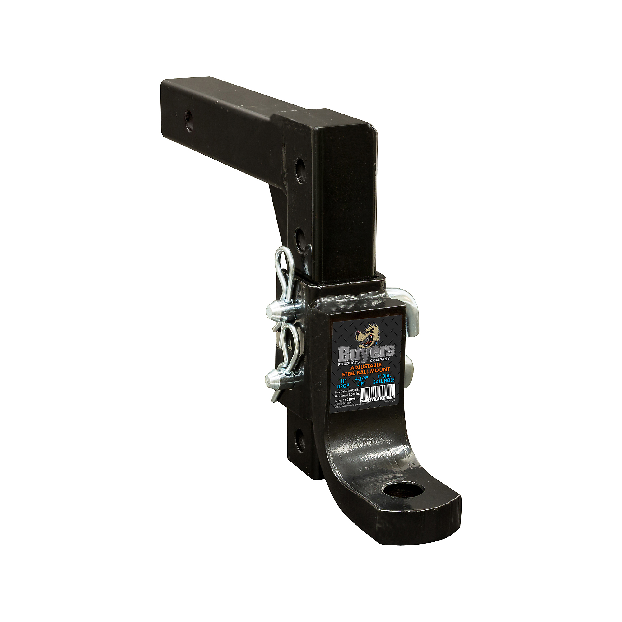 Buyers Products, 4-Position 2in. Solid Shank Adjustable Ball Mount ...