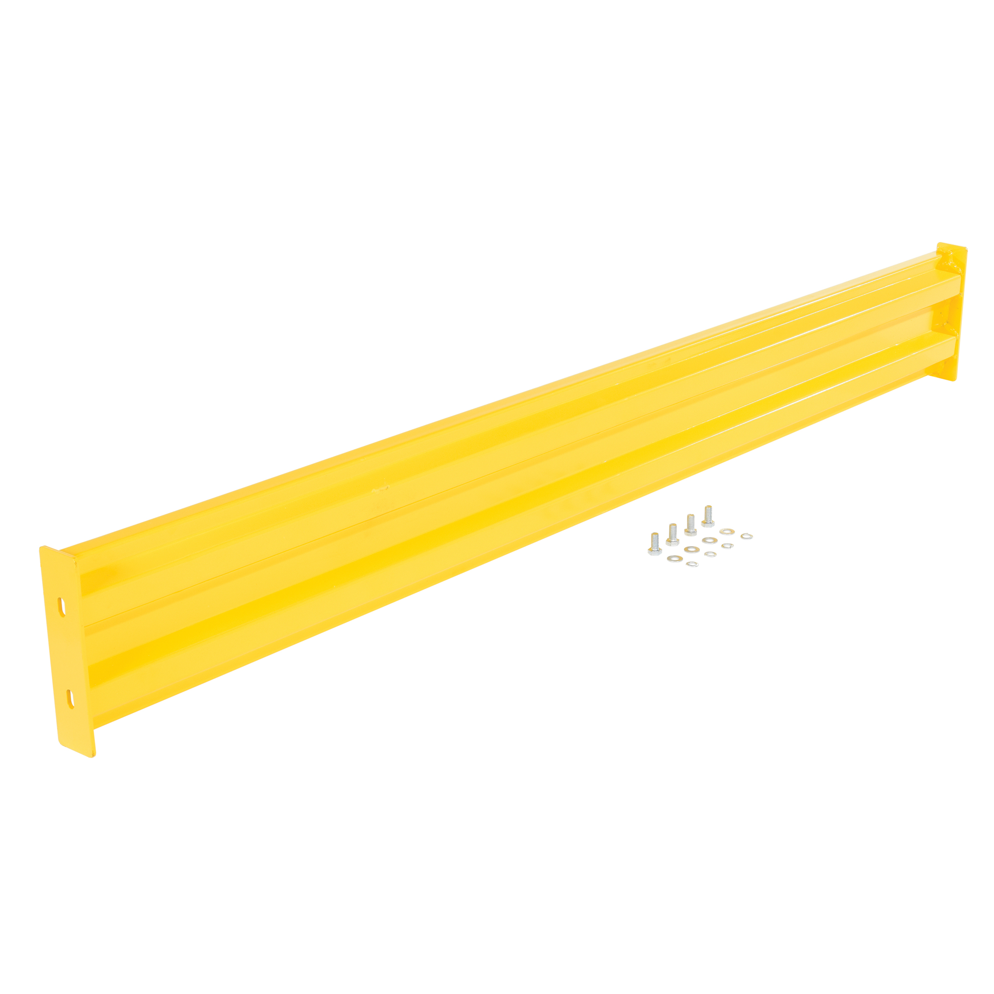 Vestil, 78in. 2 Ribbed bolt on style guard rail yellow, Length 77.875 ...