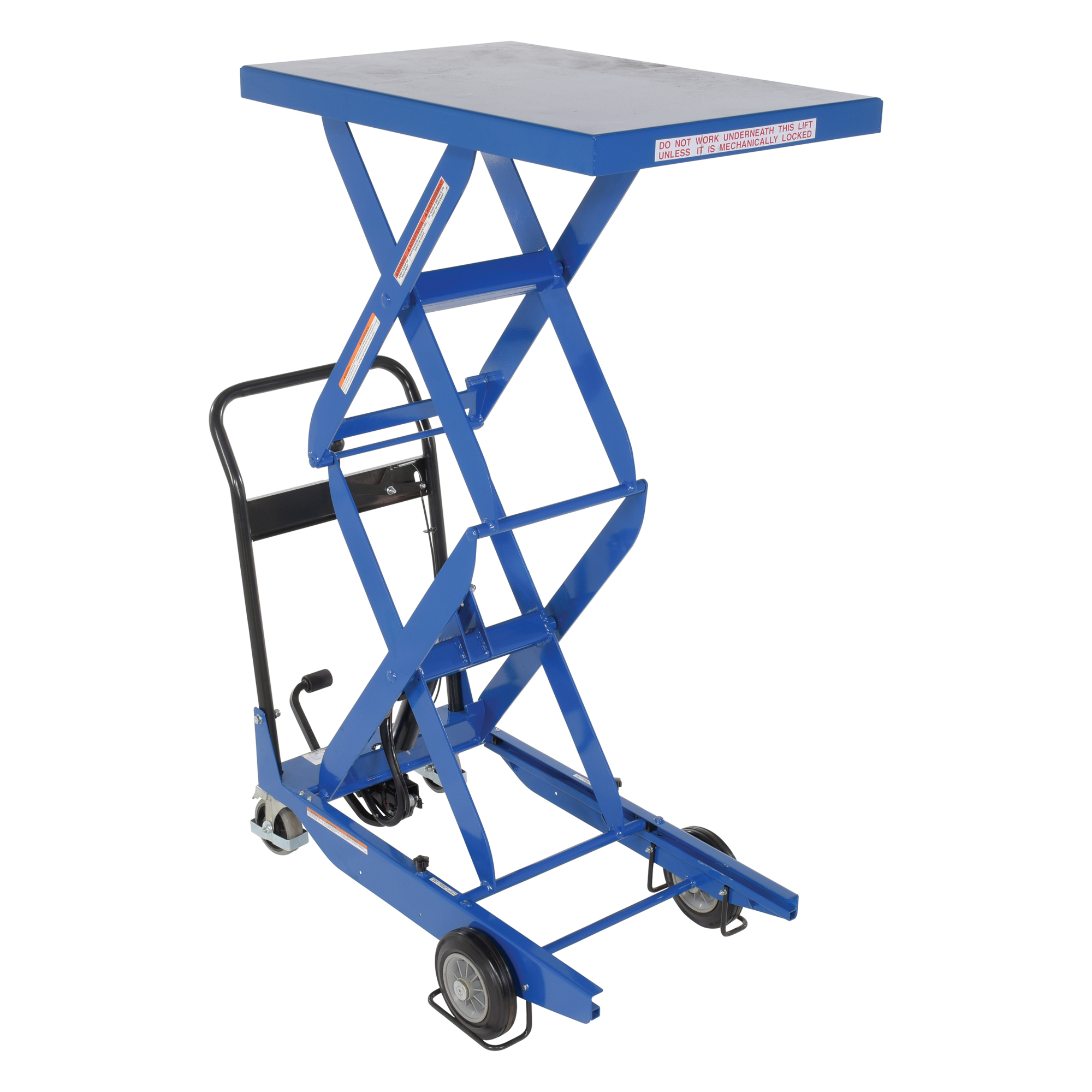 Vestil, Double scissor cart with hand release, Capacity 400 lb, Lowered ...