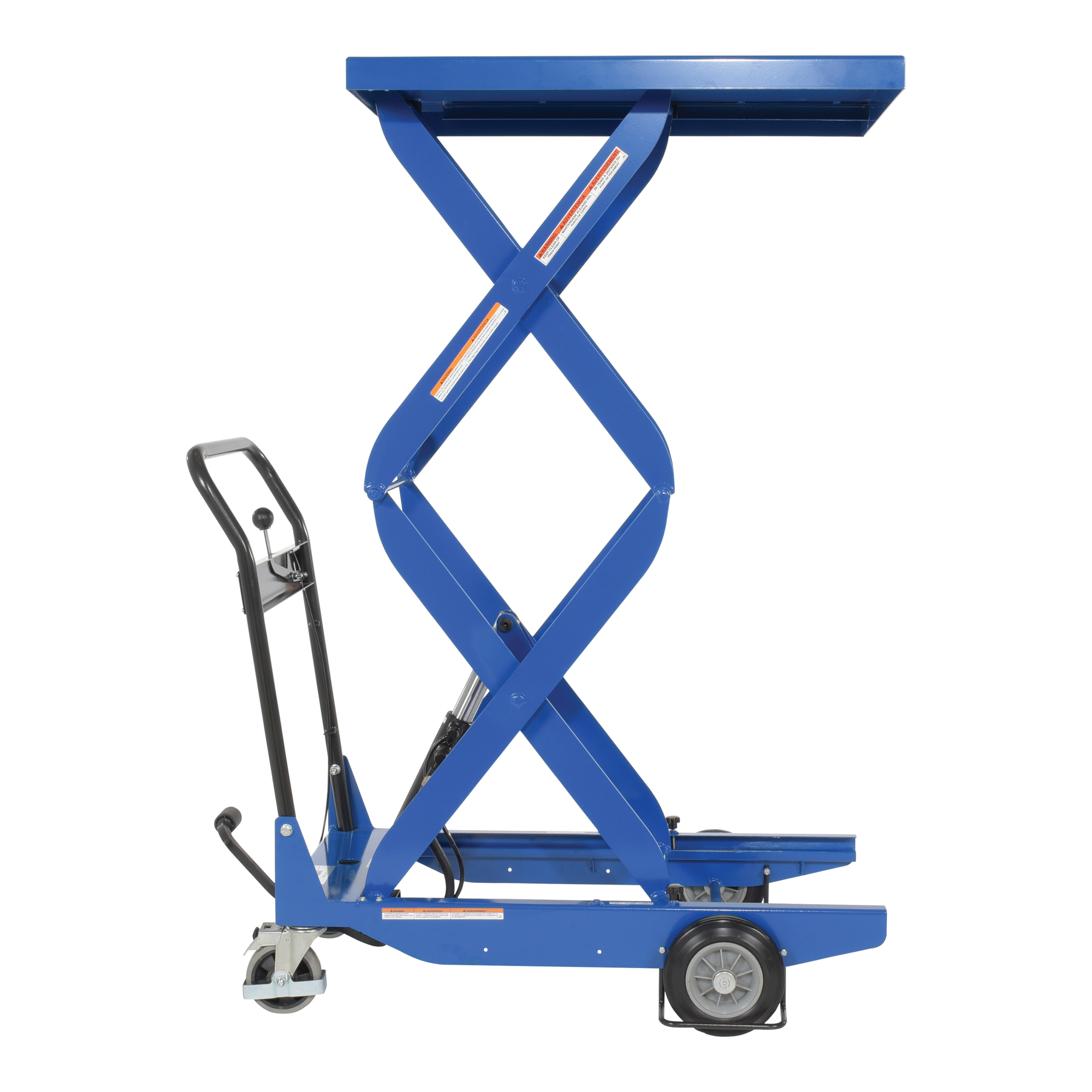 Vestil, Double scissor cart with hand release, Capacity 400 lb, Lowered ...