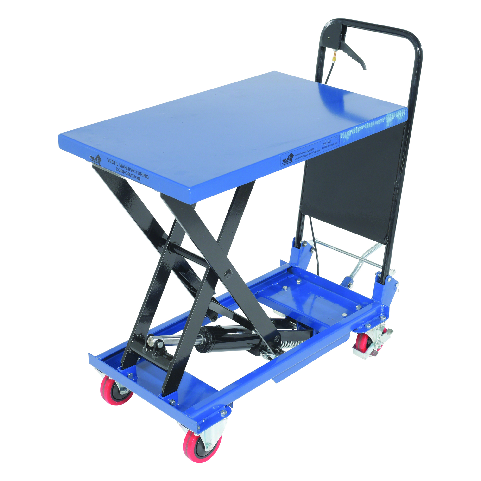 Vestil, Hydraulic elevating cart 330 pounds., Capacity 330 lb, Lowered ...