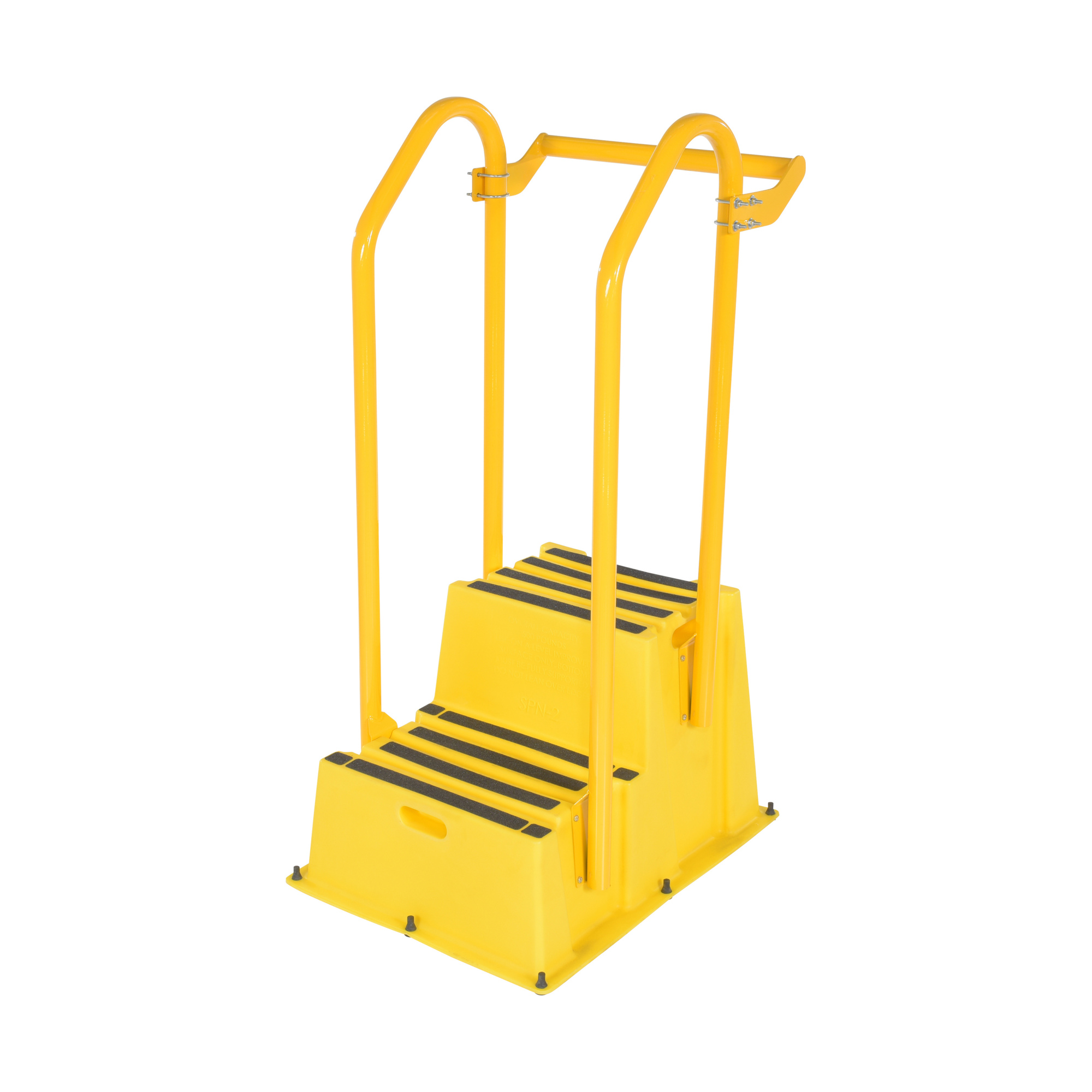 Vestil 2 Step 57.25in. Poly Stackable Steps w/ Back Hand Rail, 500lb ...