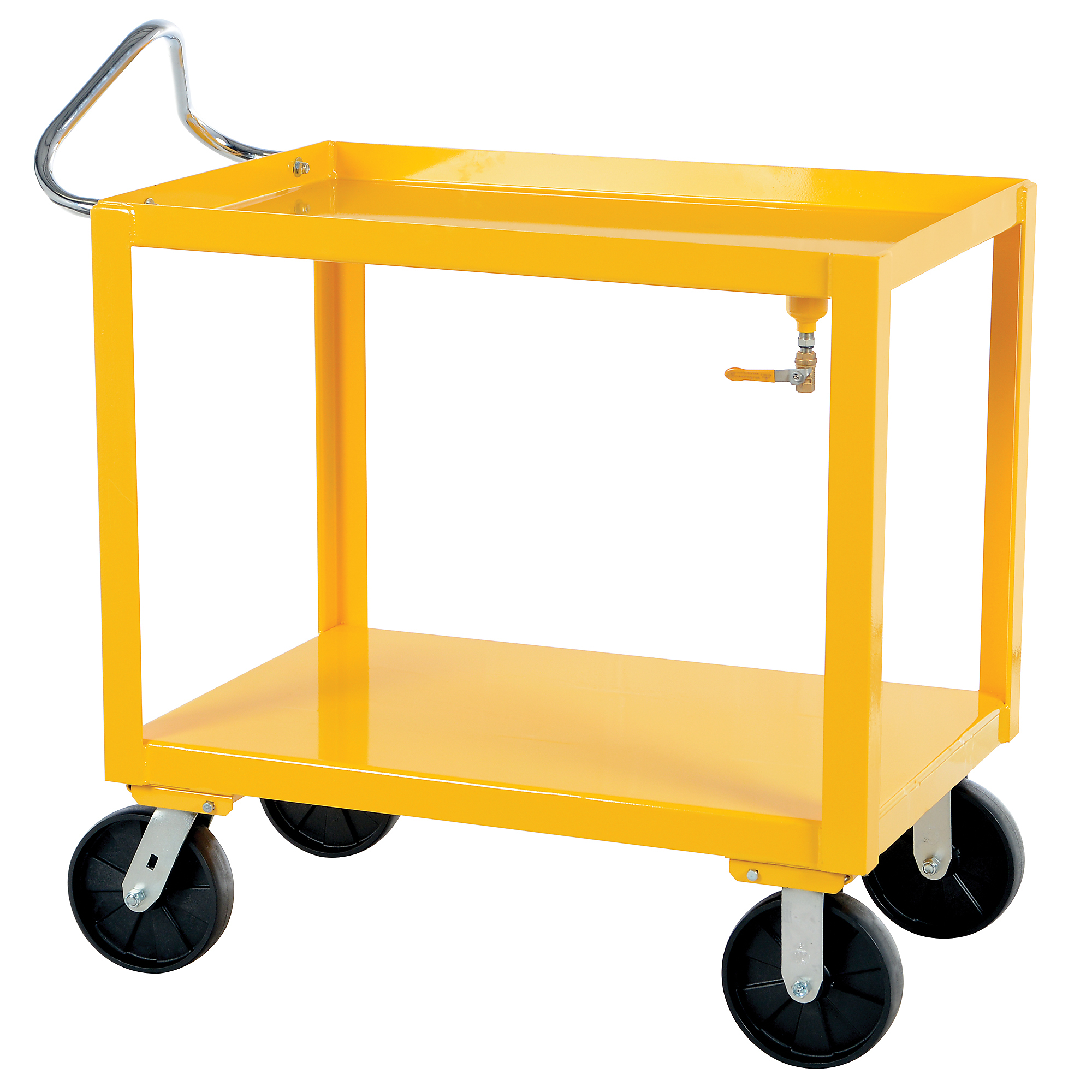 Vestil, Ergo Handle Cart with Drain, Total Capacity 4000 lb, Shelves ...