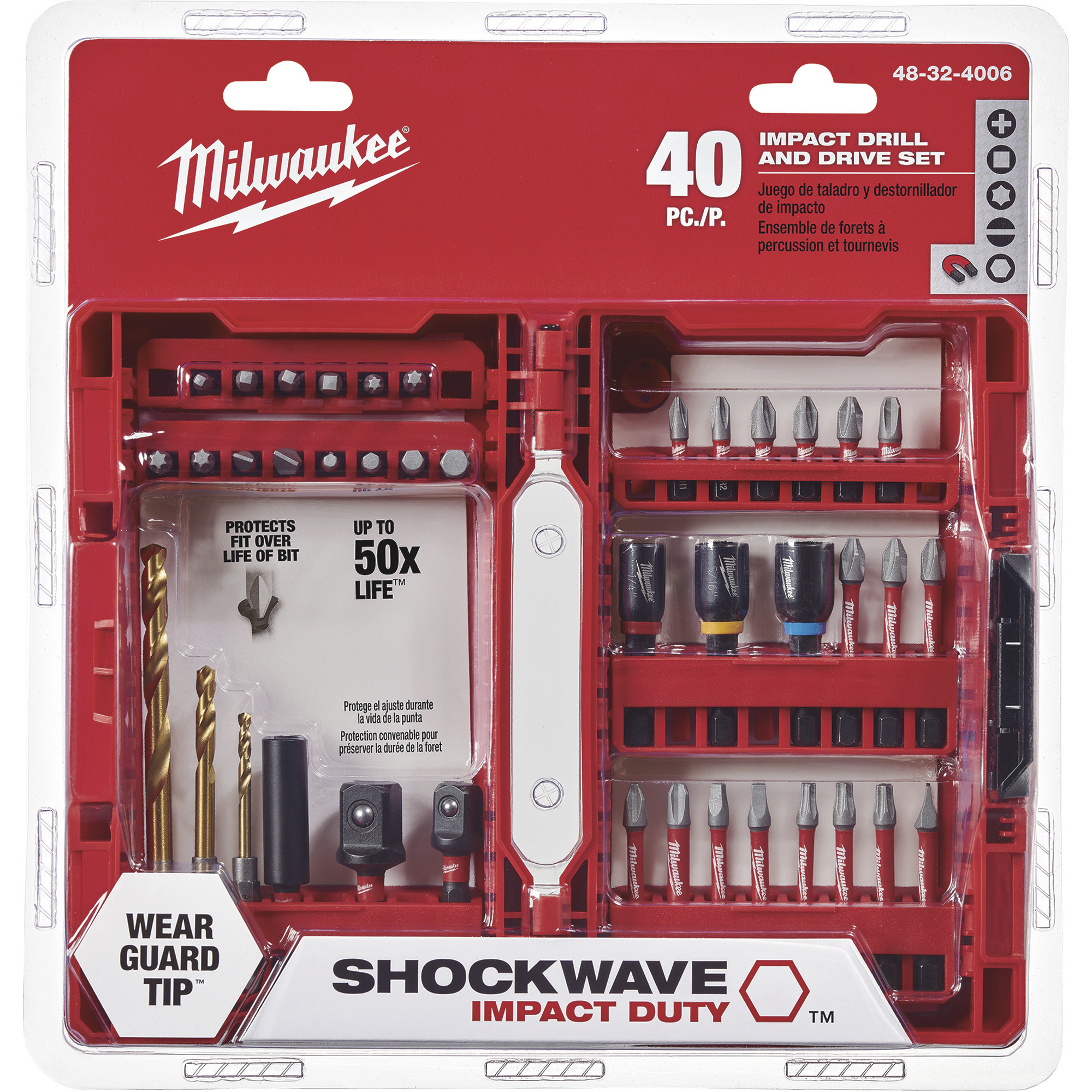 Milwaukee Shockwave Impact Duty Drill And Drive Set 40 Pc Model 48