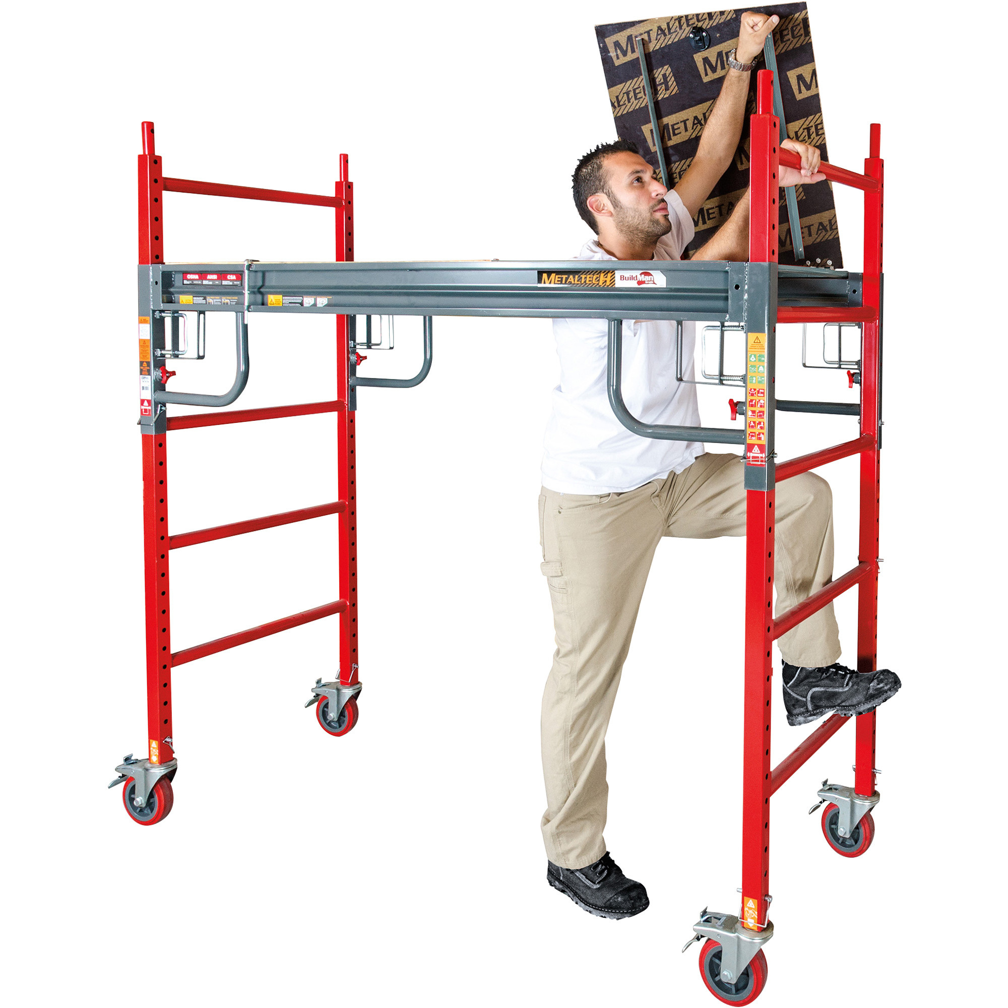 Metaltech BuildMan 6ft. Drywall Baker Scaffolding — 1,500-Lb. Capacity ...