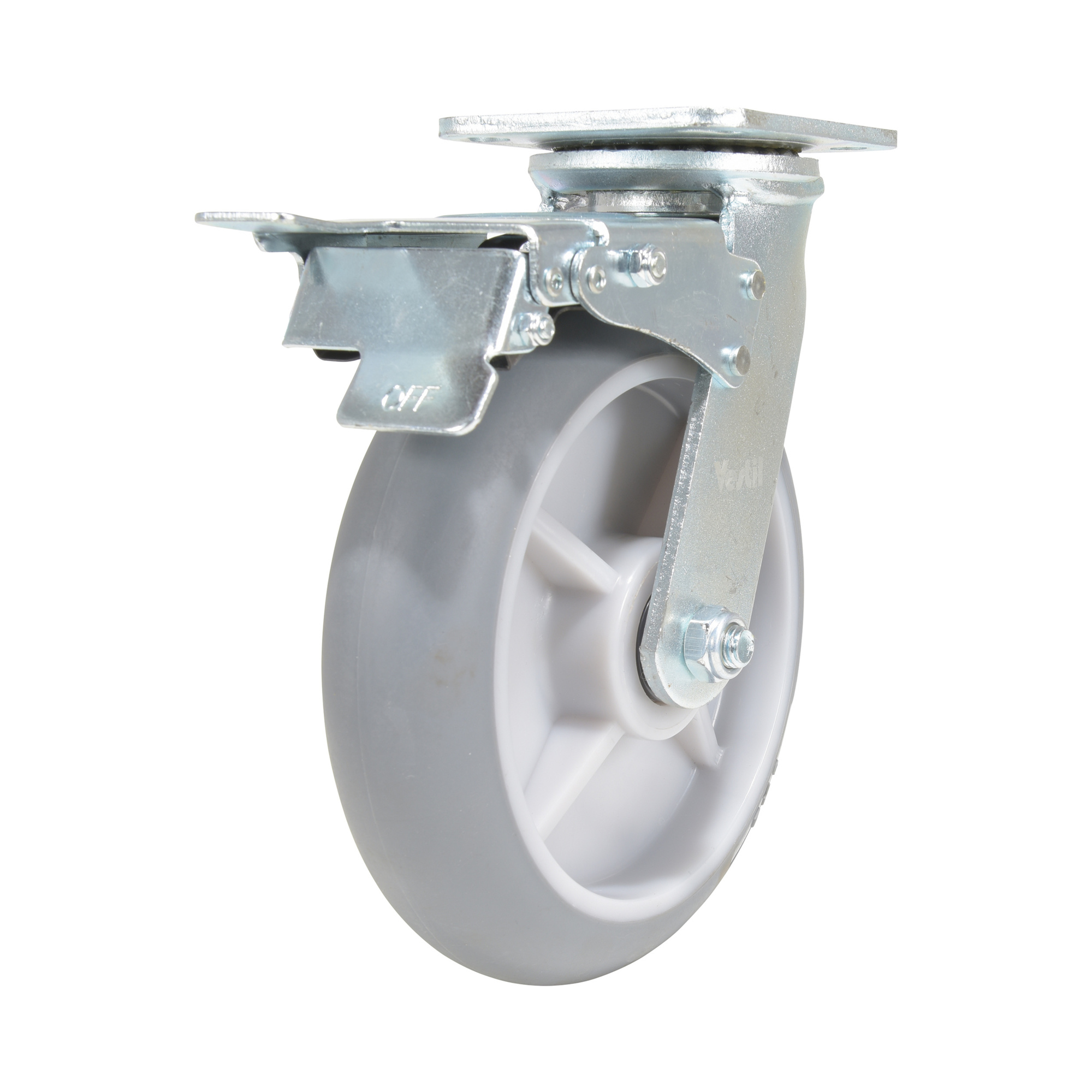Vestil, Rubber swivel total brake 8x2 705 pounds, Wheel Diameter 8 in ...