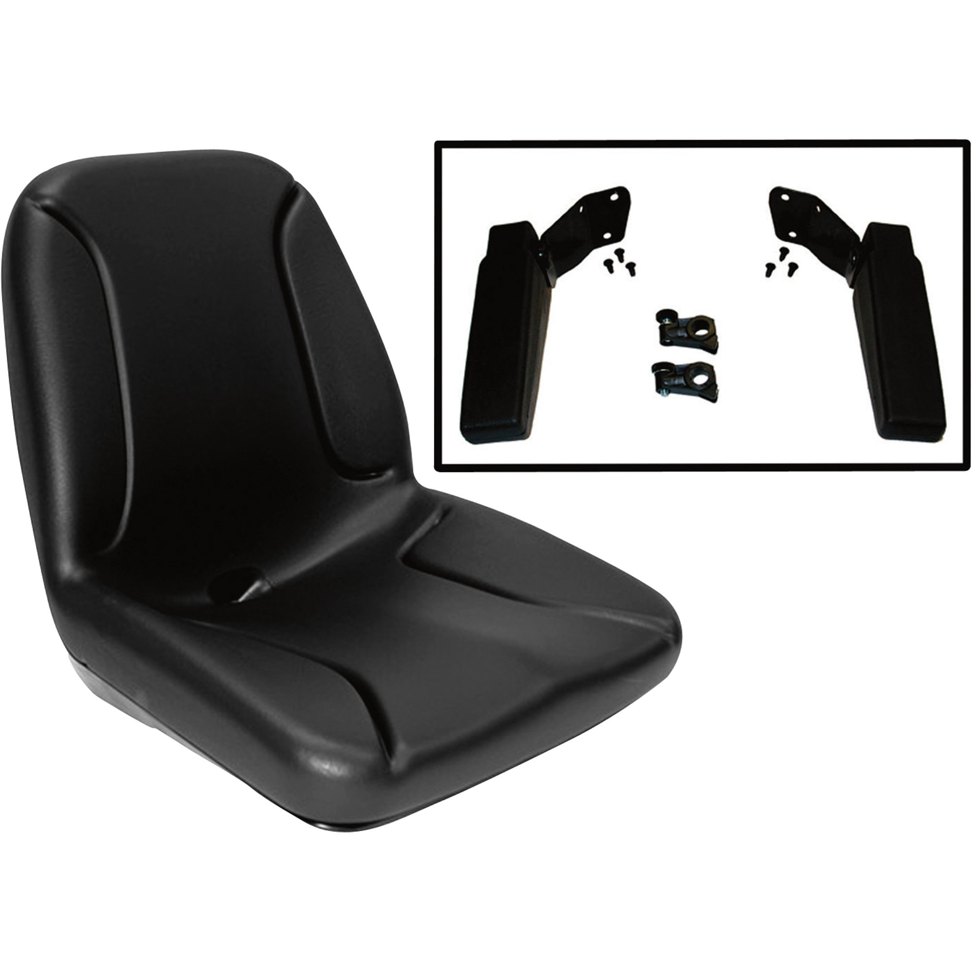 Deluxe Surplus Highback Seat with Armrest Kit — 18in, Black | Northern Tool