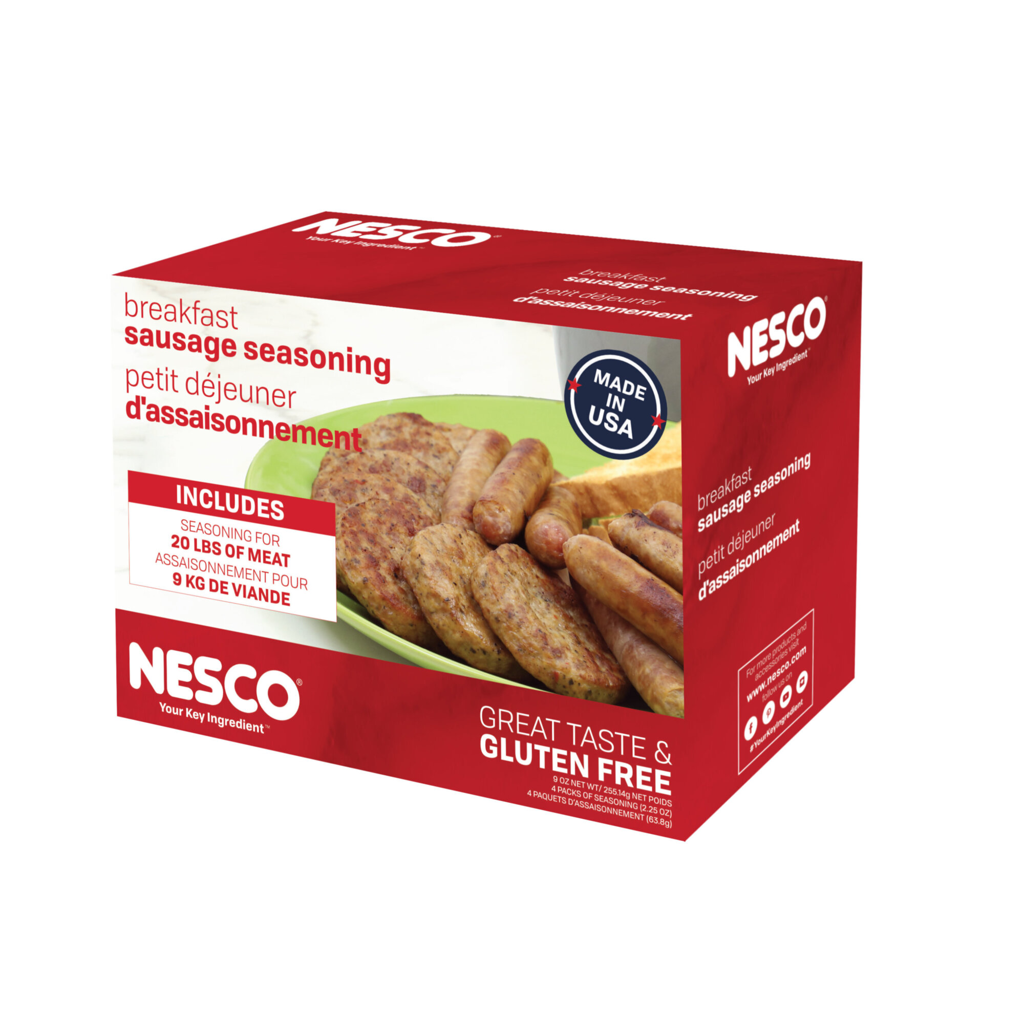 Nesco, Breakfast Sausage Seasoning, 20 lb Yield, Included (qty.) 4 ...