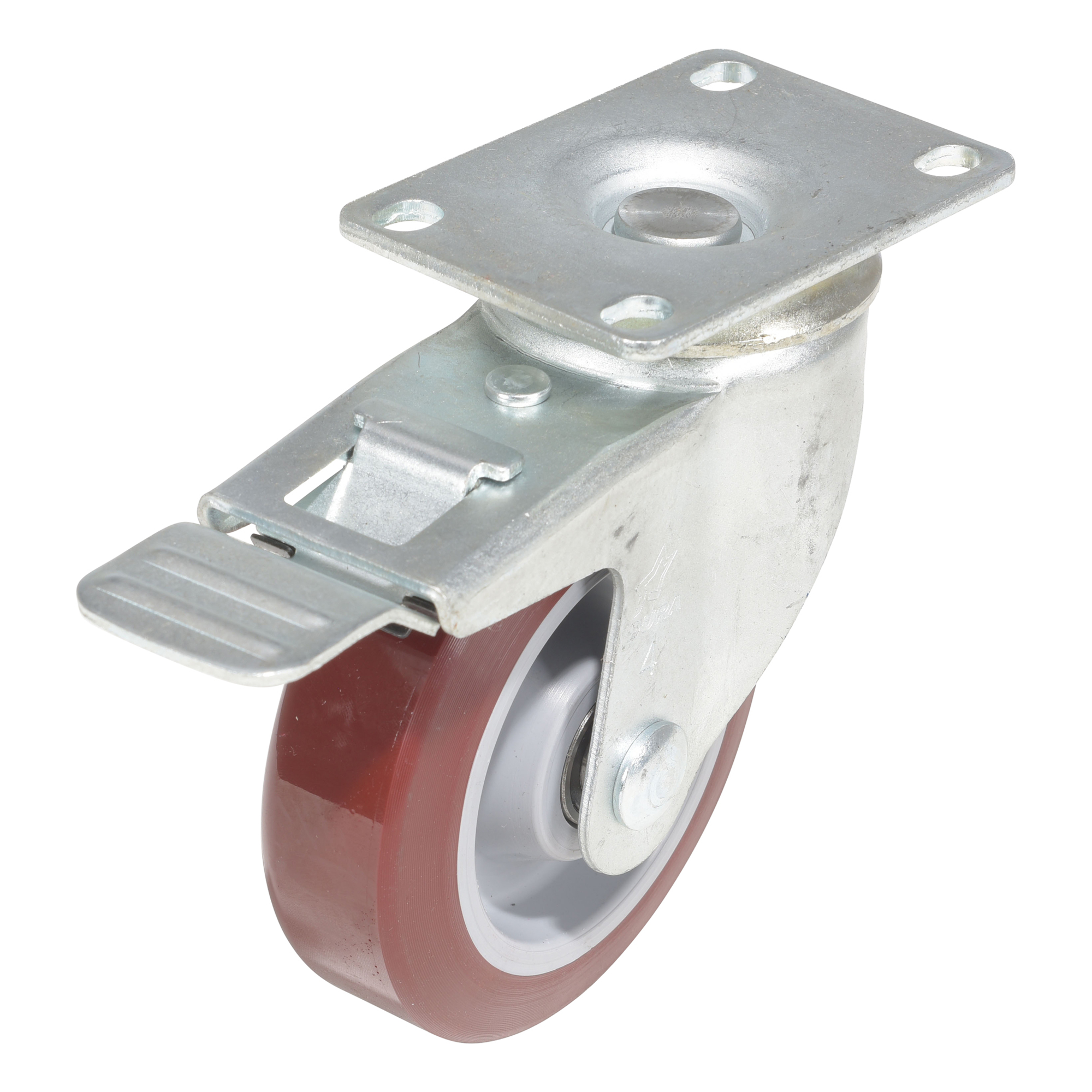 Vestil, Poly swivel total brake caster 4in.x1in. 325 pounds, Wheel ...