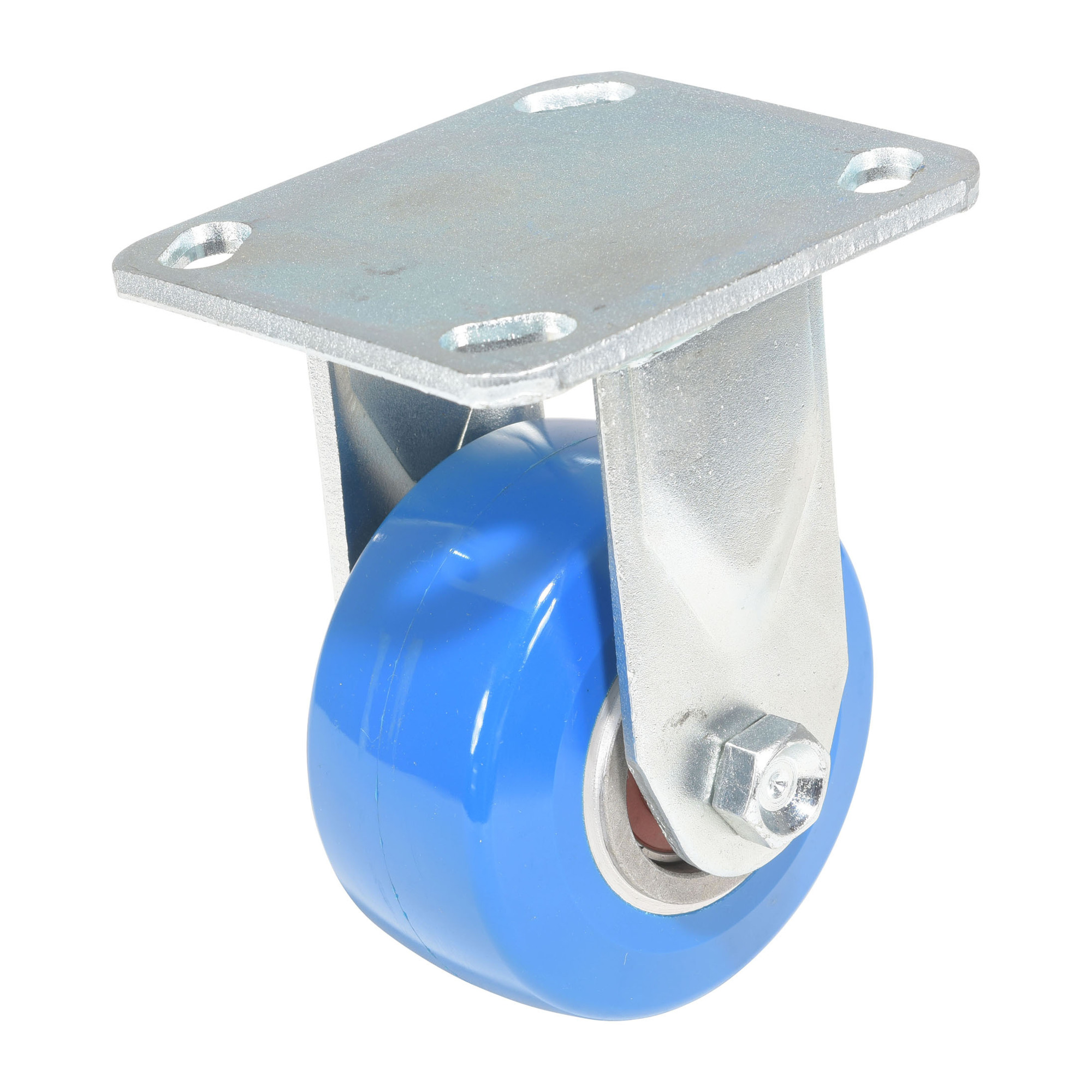 Vestil Poly Precision Ball Bearing Rigid Caster - 4in. Wheel, Blue, Non ...