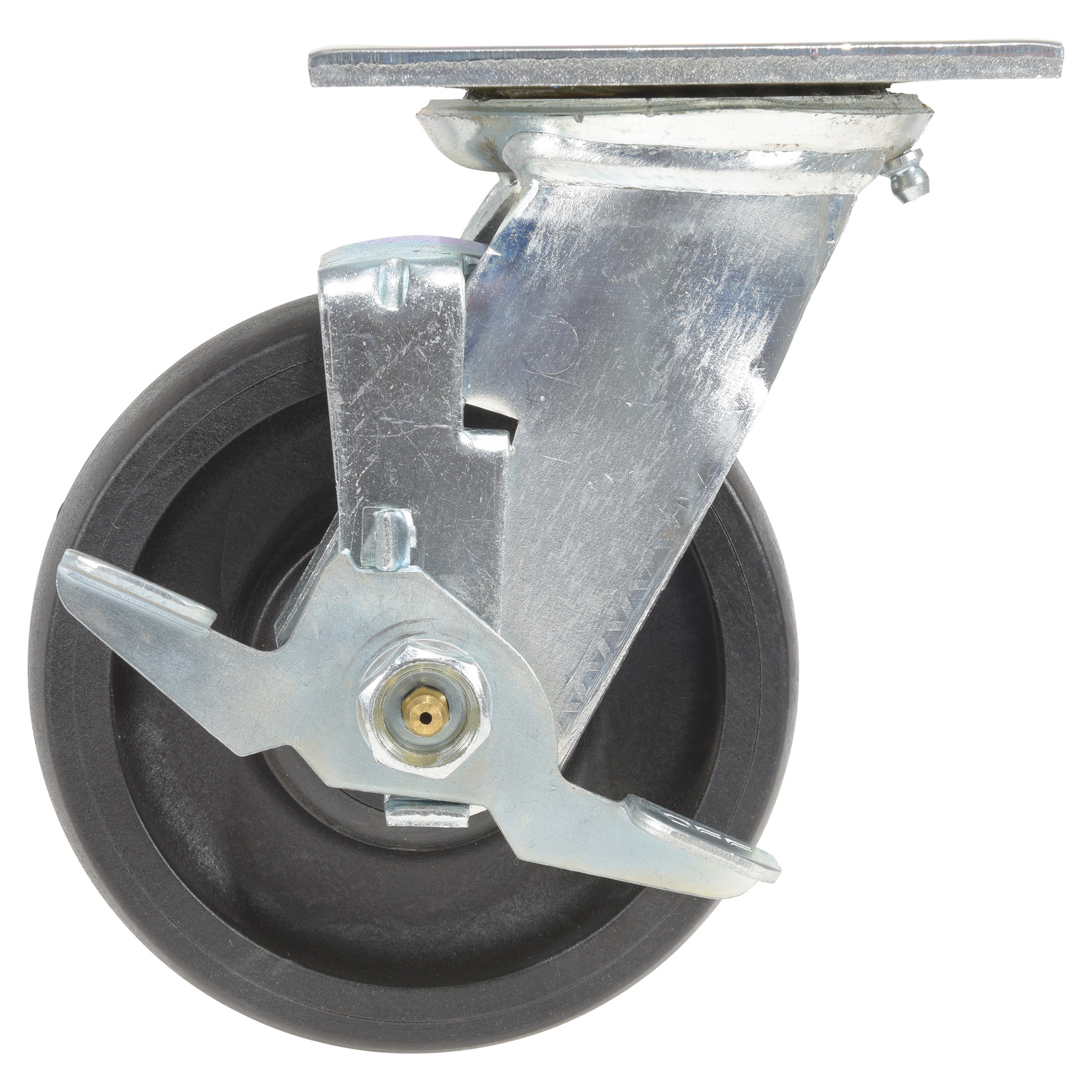 Vestil RollX Glass Filled Nylon Swivel Caster with Brake - 5in. Wheel ...