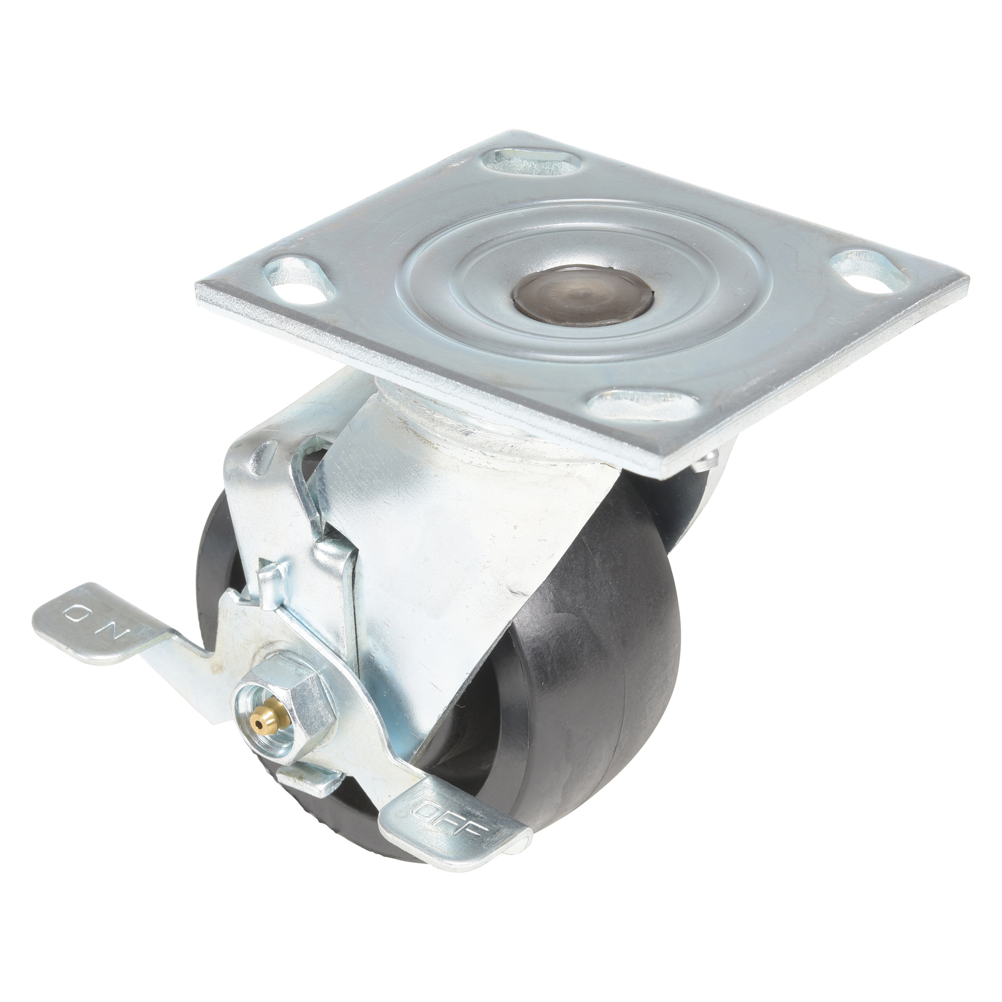 Vestil RollX Swivel Caster with Brake - 4in. Dia., Glass-Filled Nylon ...