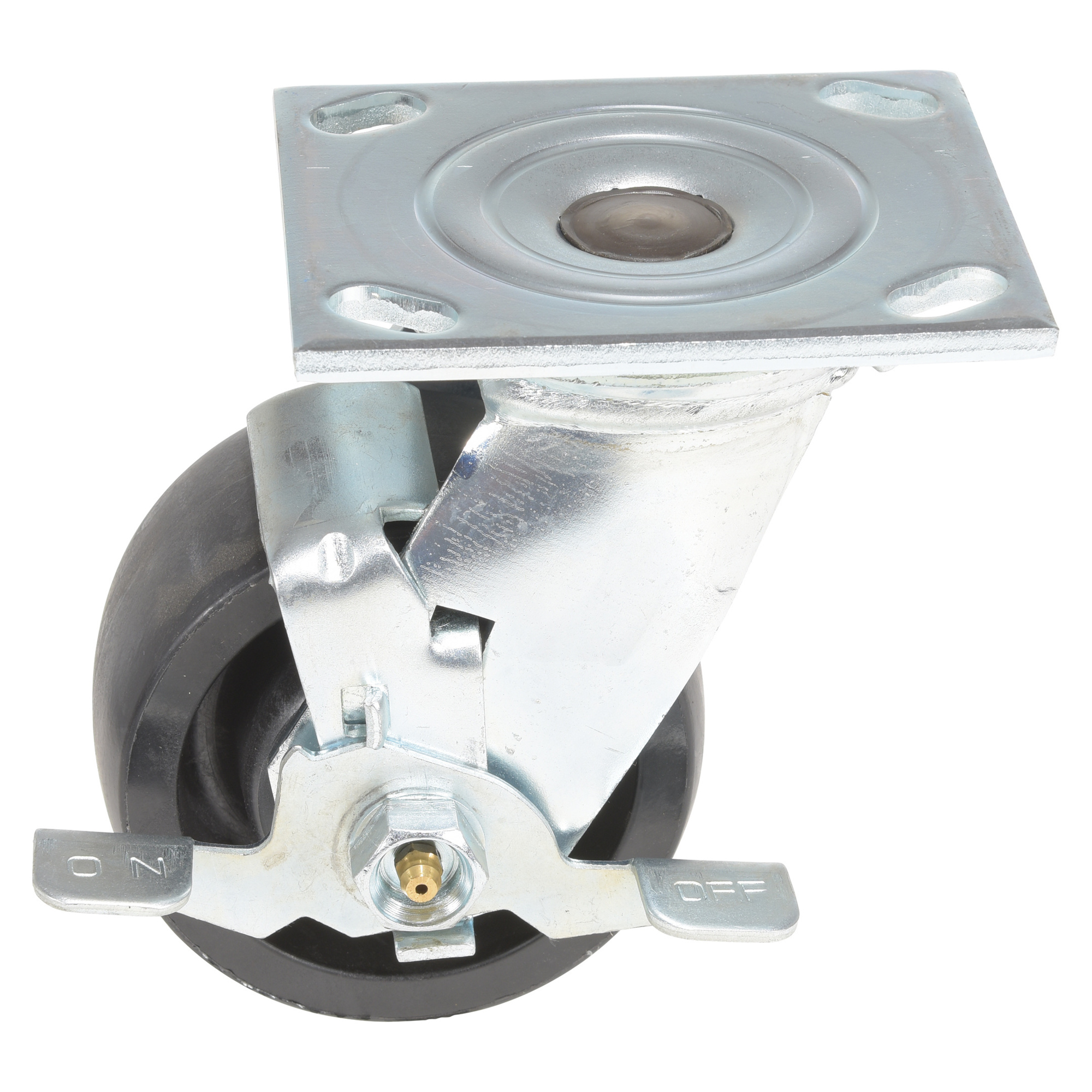 Vestil RollX Swivel Caster with Brake - 4in. Dia., Glass-Filled Nylon ...