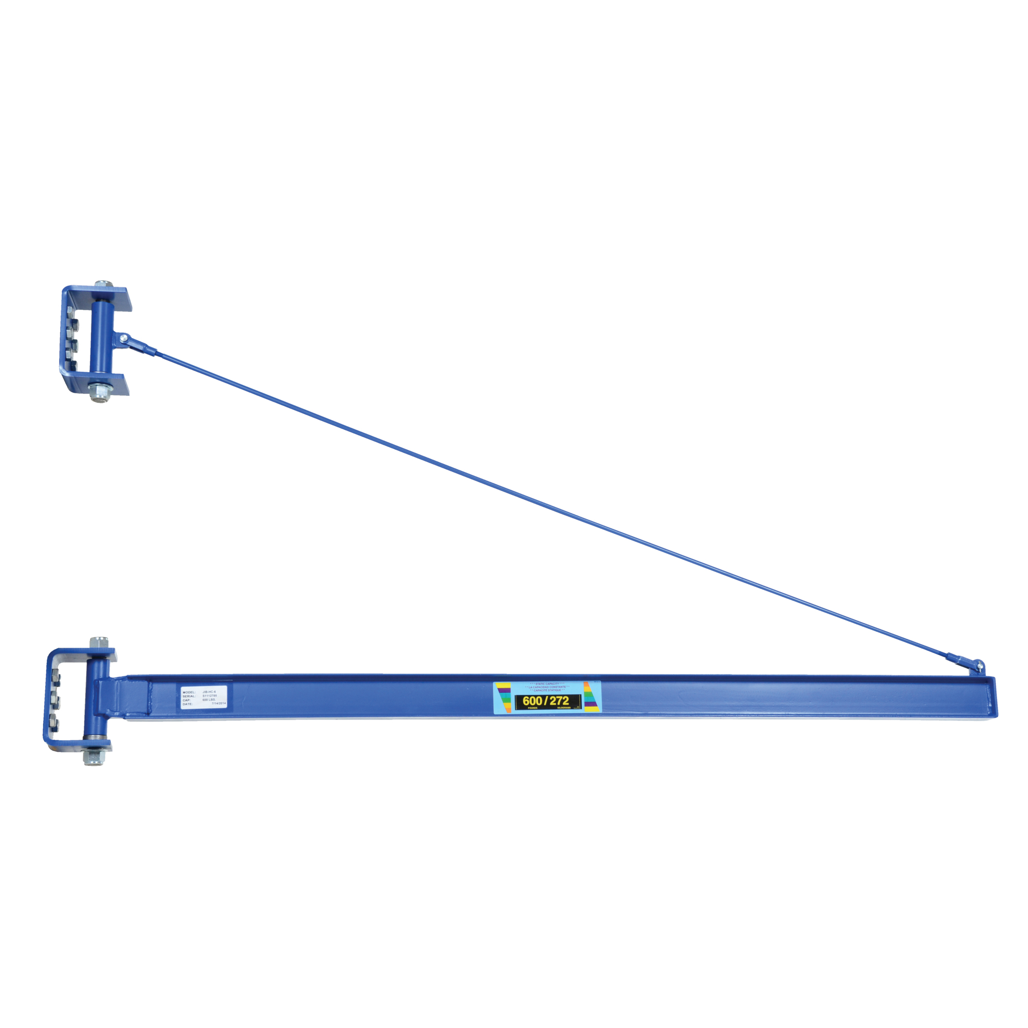 Vestil, High Clearance Tie Rod Jib, Mount Type Wall, Capacity 600 lb ...