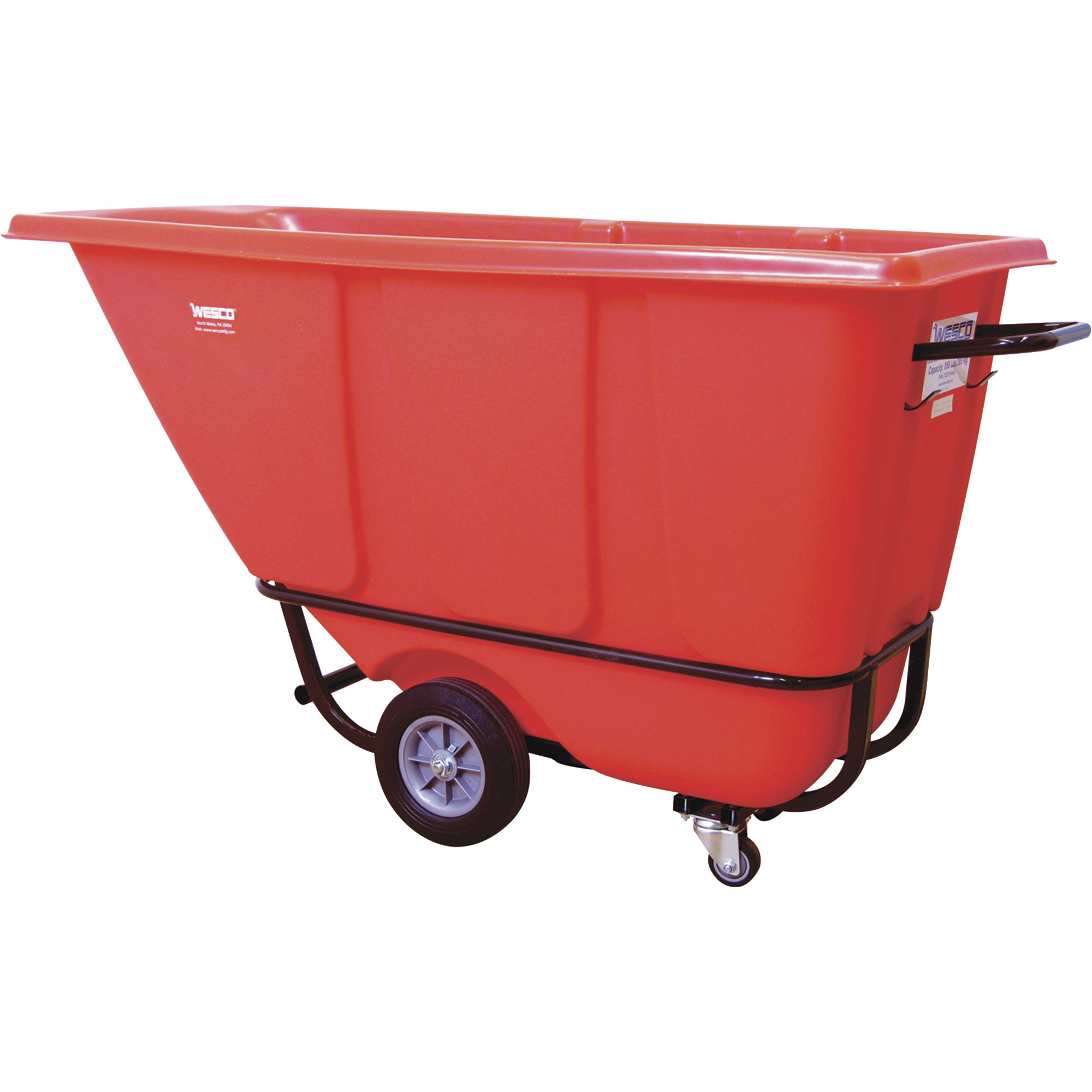 Wesco Poly Standard Tilt Cart, 1/2 Cu. Yd. Capacity, Red, Model# 272578 ...