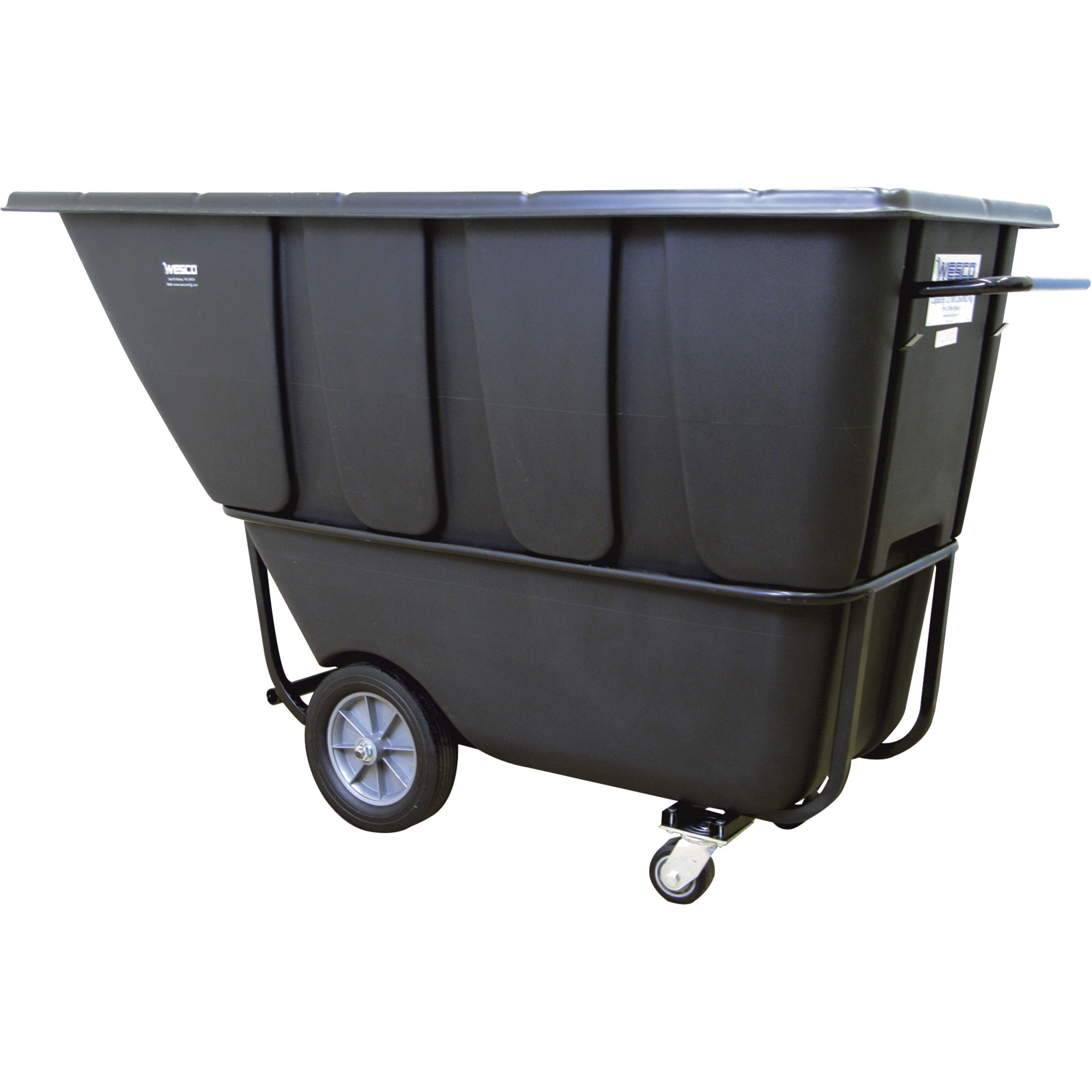 Wesco Poly Heavy-Duty Tilt Cart, 1 Cu. Yd. Capacity, Black, Model ...