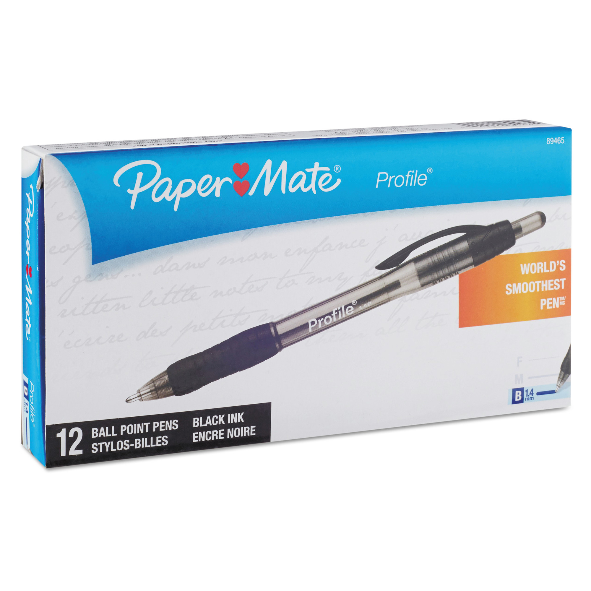 Paper Mate, Profile Ballpoint Pen, Retract, Bold, Black, 12, Color ...