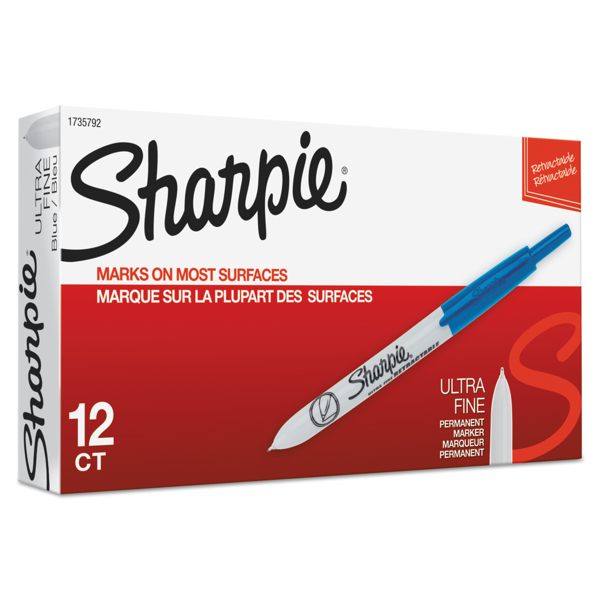 Sharpie/Irwin, Retractable Permanent Marker, Extra-Fine, Blue, Color ...