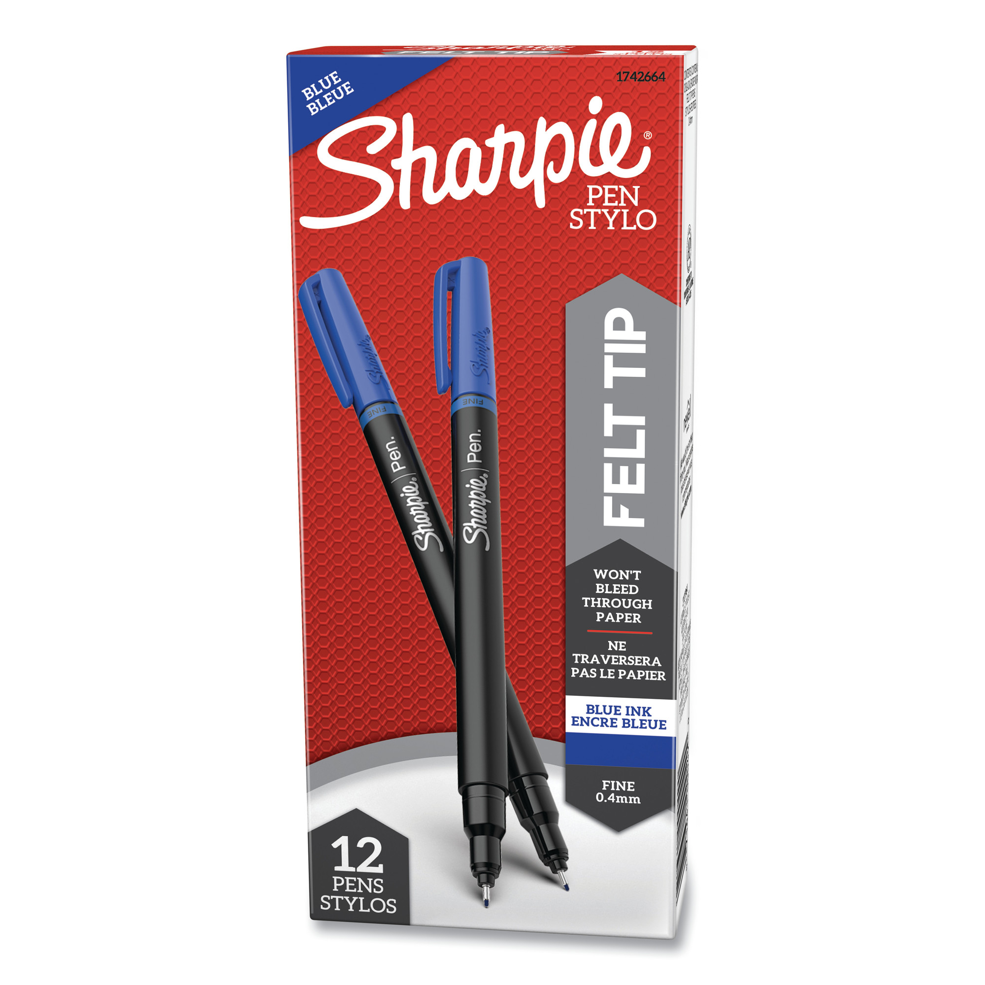 Sharpie/Irwin, Water-Resistant Ink Plastic Point Pen, Stick, F, Color ...