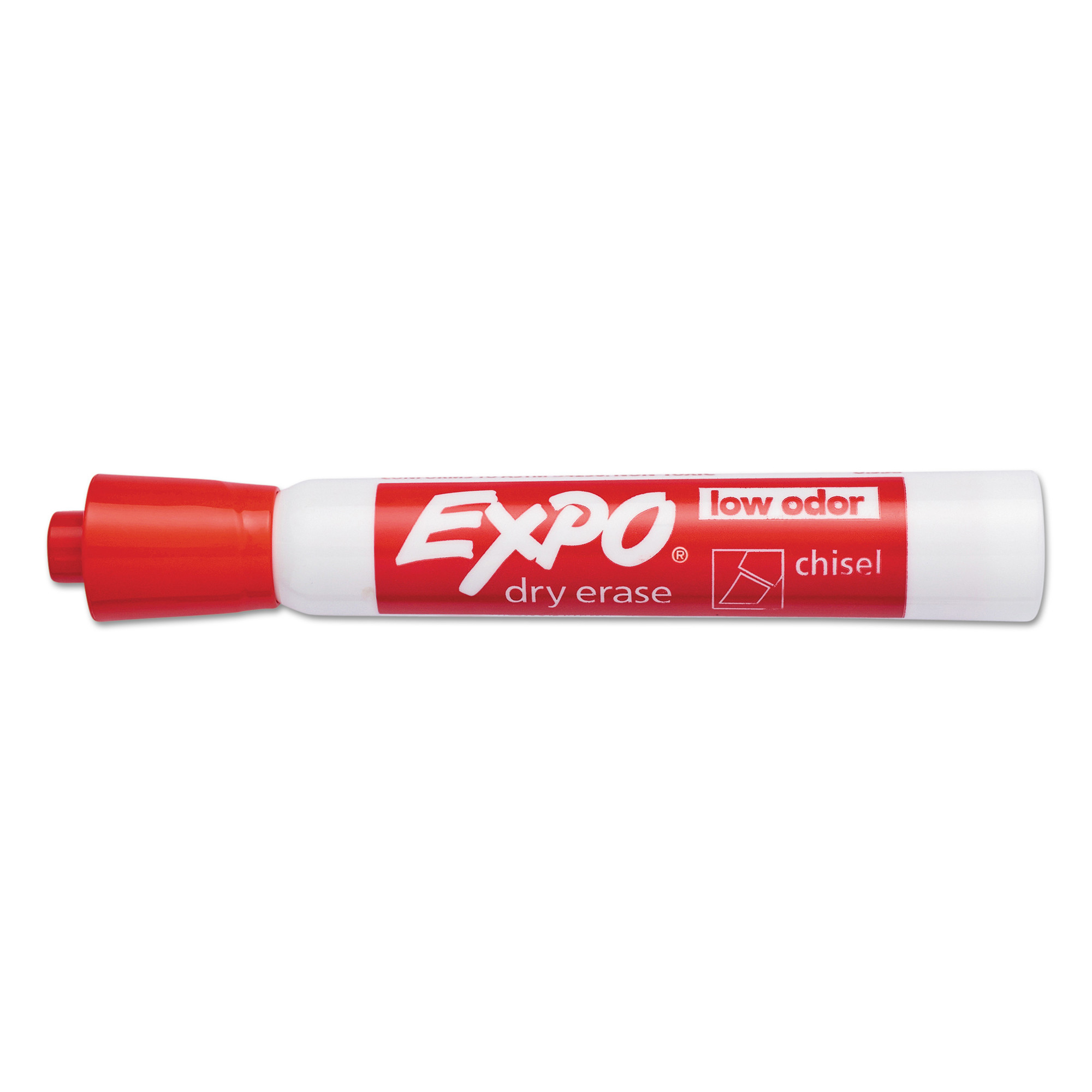 EXPO, Low-Odor Dry-Erase Marker, Broad Chisel Tip, Red, Color Finish ...