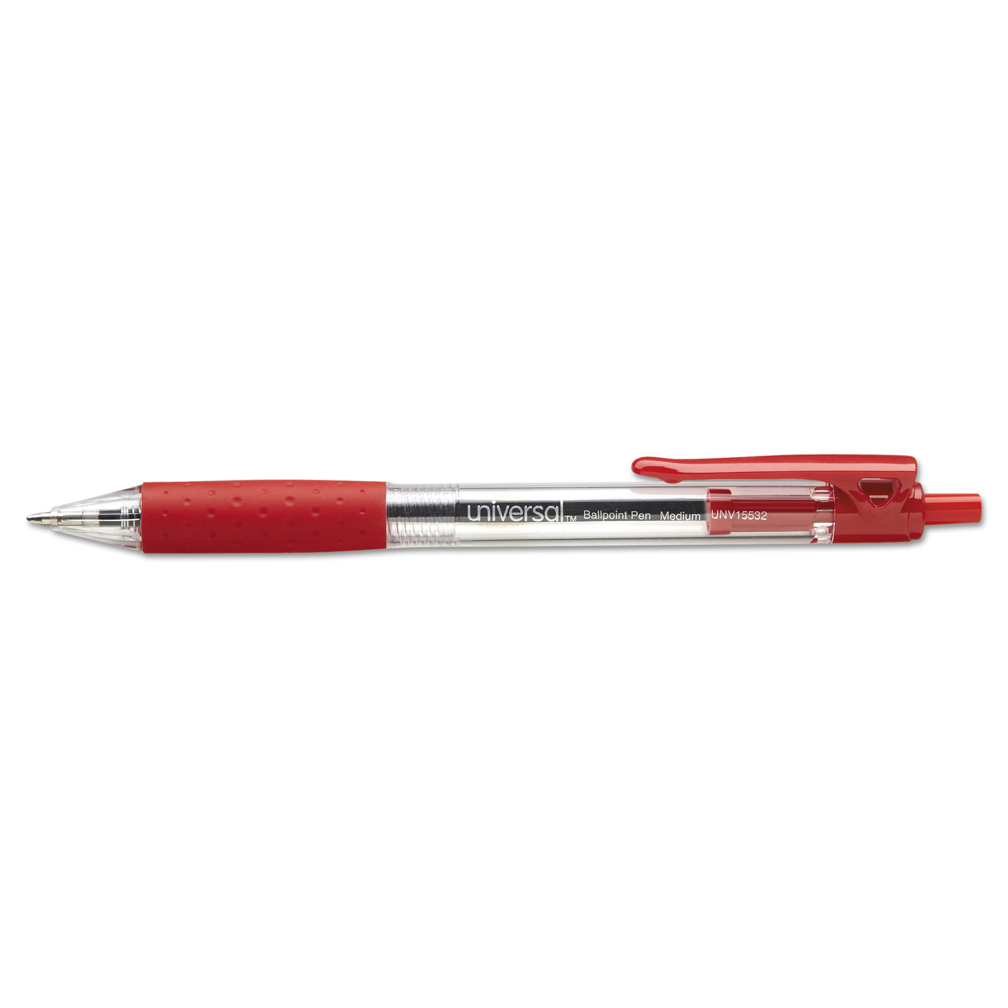 Universal, Comfort Grip Ballpoint Pen, Retractable, Med, Rd, Color ...