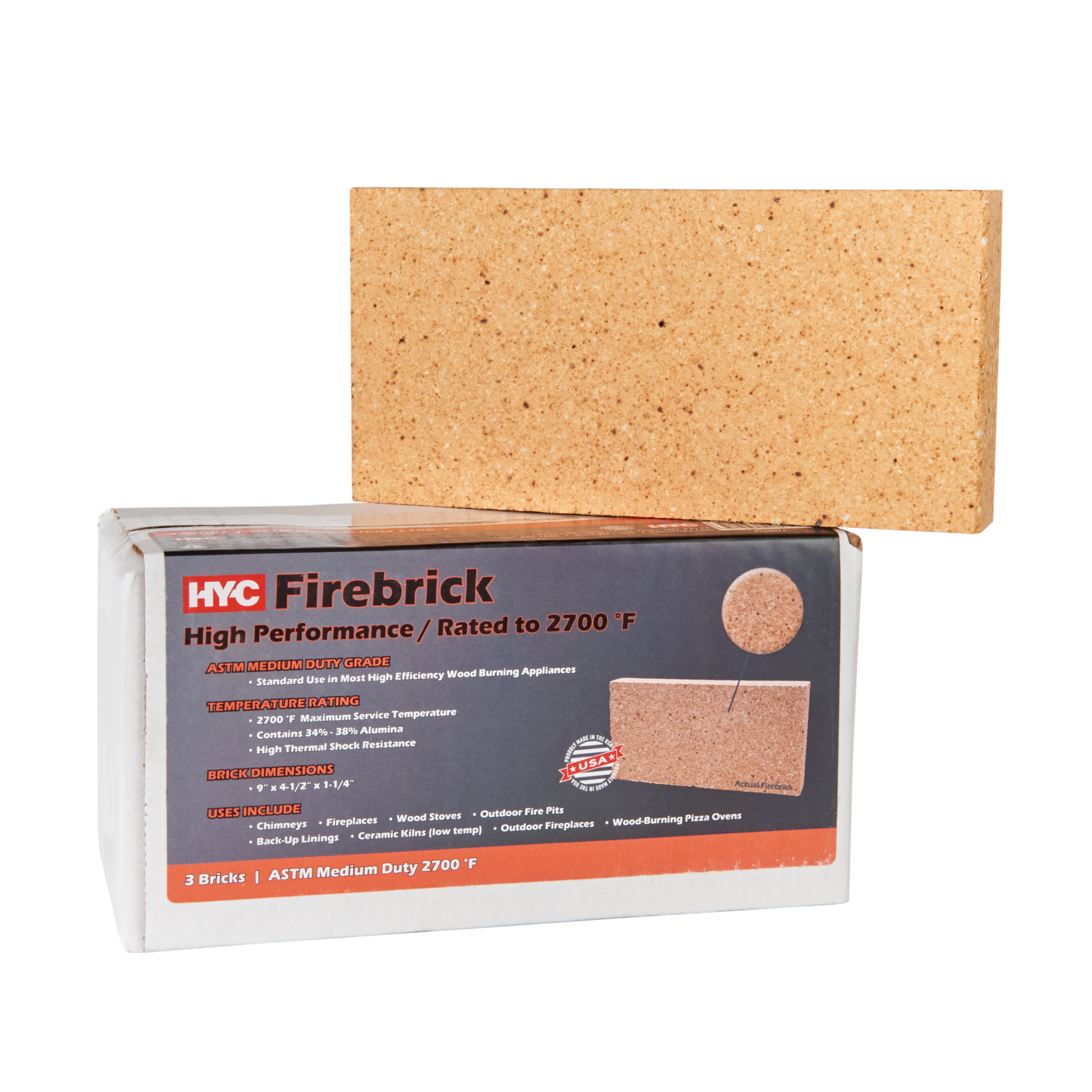 HY-C Company Fire Brick 3 Pack, 9.75in., Model# HTFB-R3 | Northern Tool