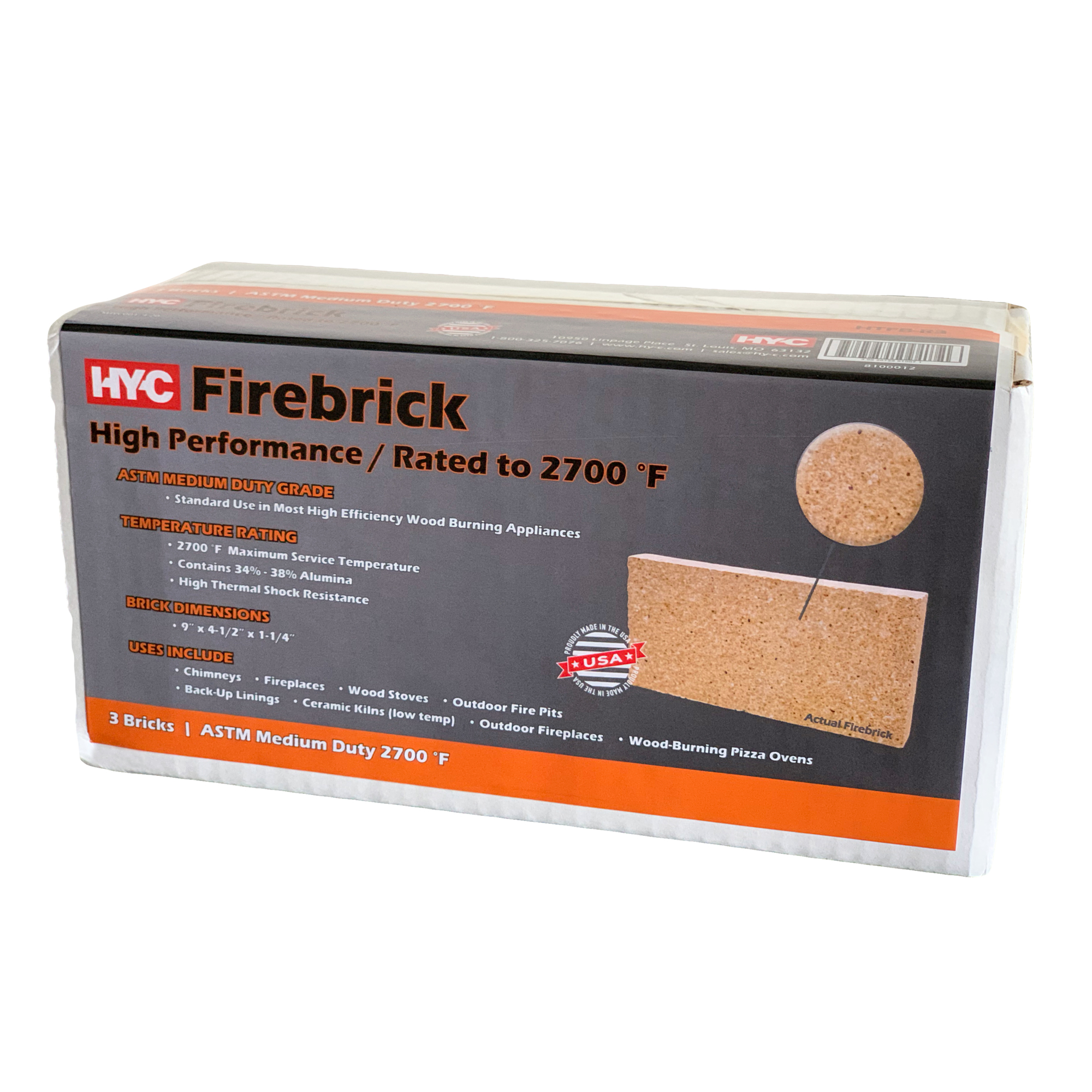 HY-C Company Fire Brick 3 Pack, 9.75in., Model# HTFB-R3 | Northern Tool