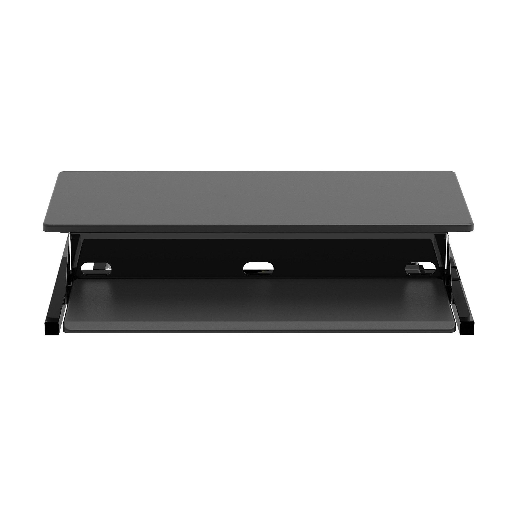 Luxor Pneumatic Standing Desk Converter w/ Keyboard Tray - Black, Model ...