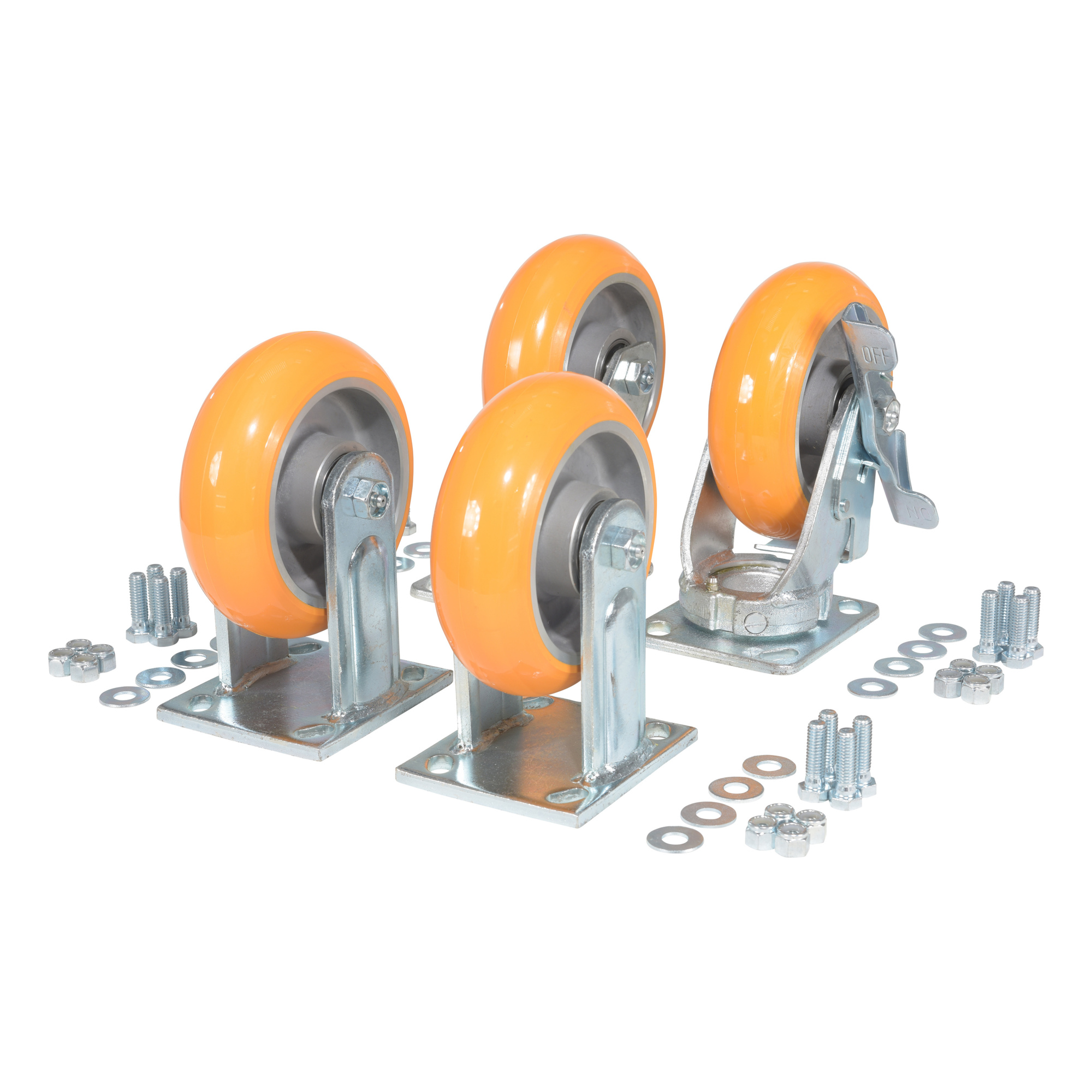 Vestil, 6in.x2in. Elastic poly caster kit 6k butterscotch, Capacity ...