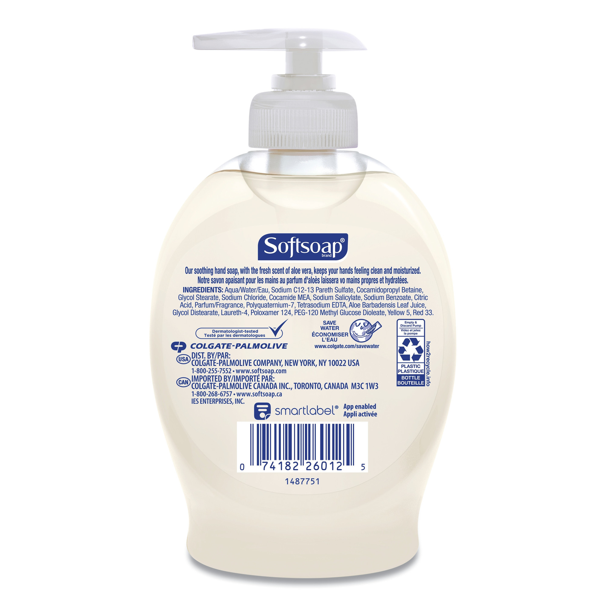 Softsoap, Moisturizing Hand Soap, Ounces 7.5 oz, Scent Type Aloe, Model ...