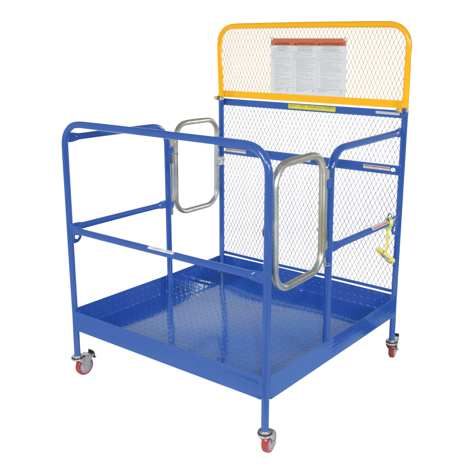 Vestil, Work platform with poly casters,2 door entry, Capacity 1000 lb ...