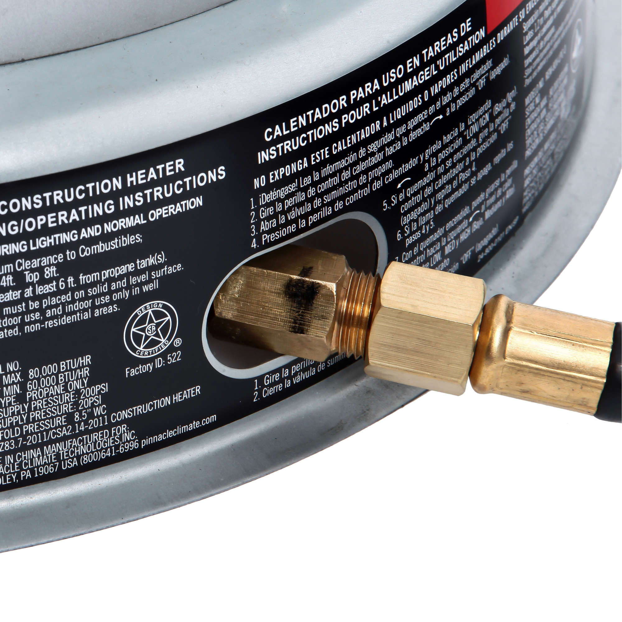 ProTemp 80K BTU LP Convection, Model# PT-80V-LPC | Northern Tool