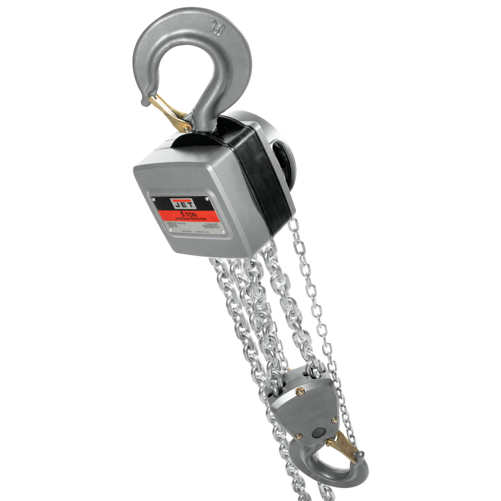 Jet, AL-100 Aluminum Manual Chain Hoist, Power Source Manual Gear ...