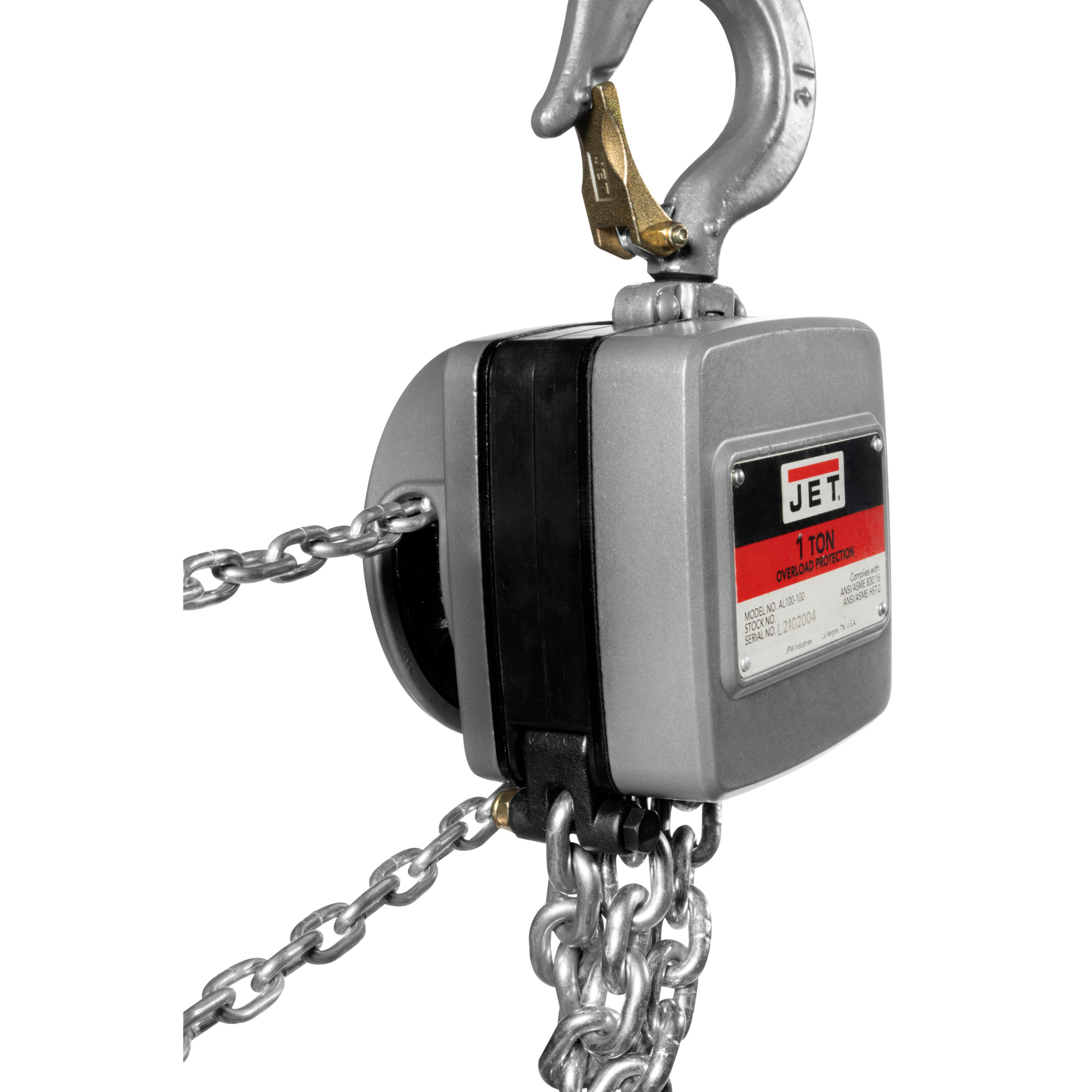 Jet, AL-100 Aluminum Manual Chain Hoist, Power Source Manual Gear ...