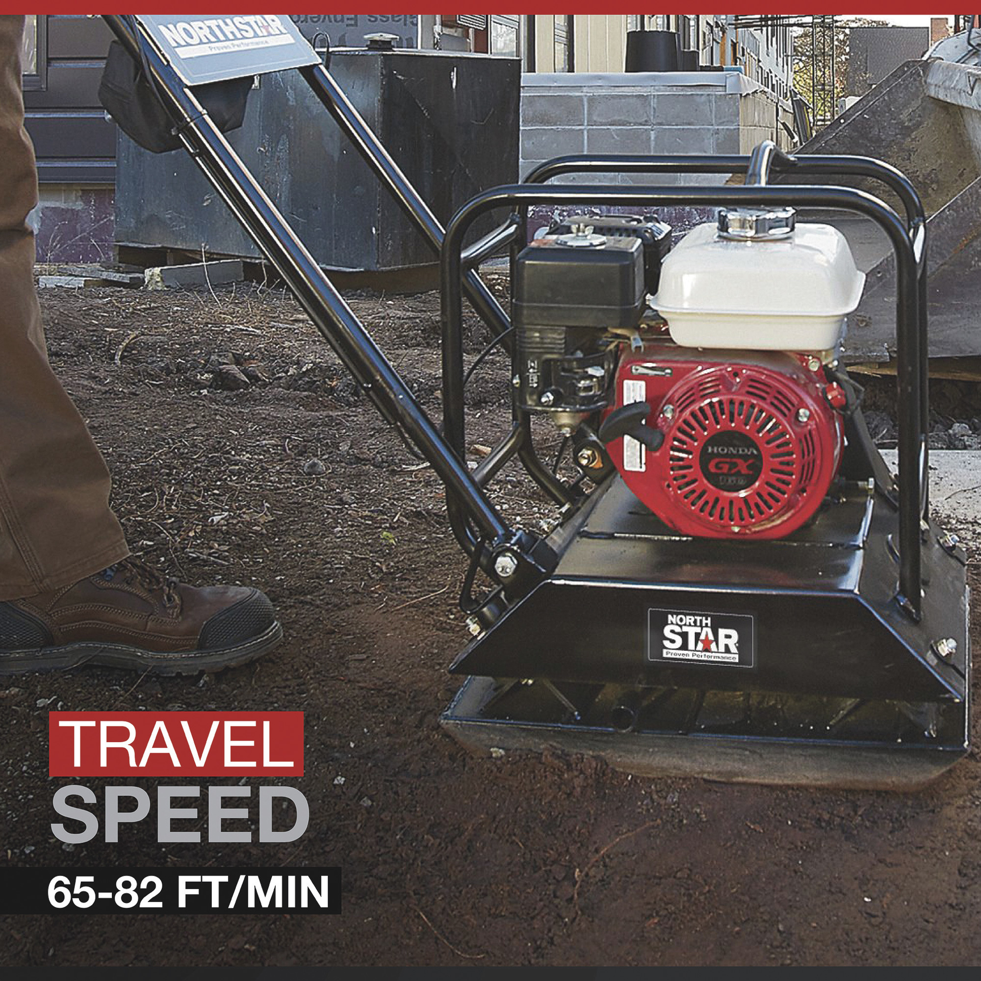 NorthStar Single-Direction Plate Compactor with 5.5 HP Honda GX160 ...