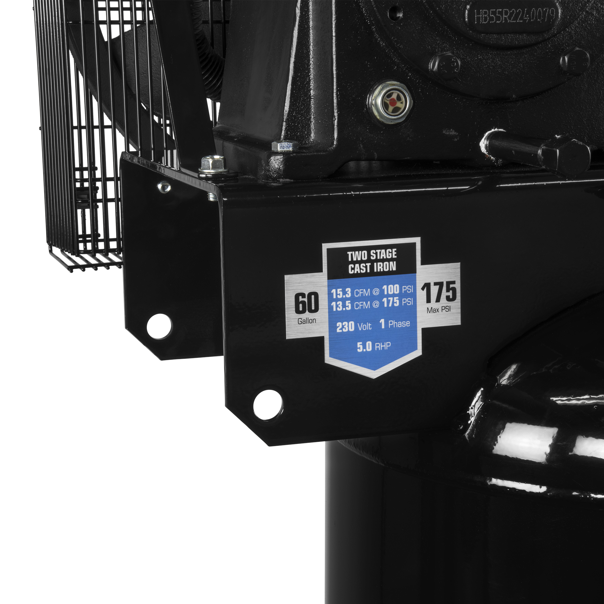 Industrial Air 60 Gallon, Two Stage, Vertical Air Compressor, Model ...