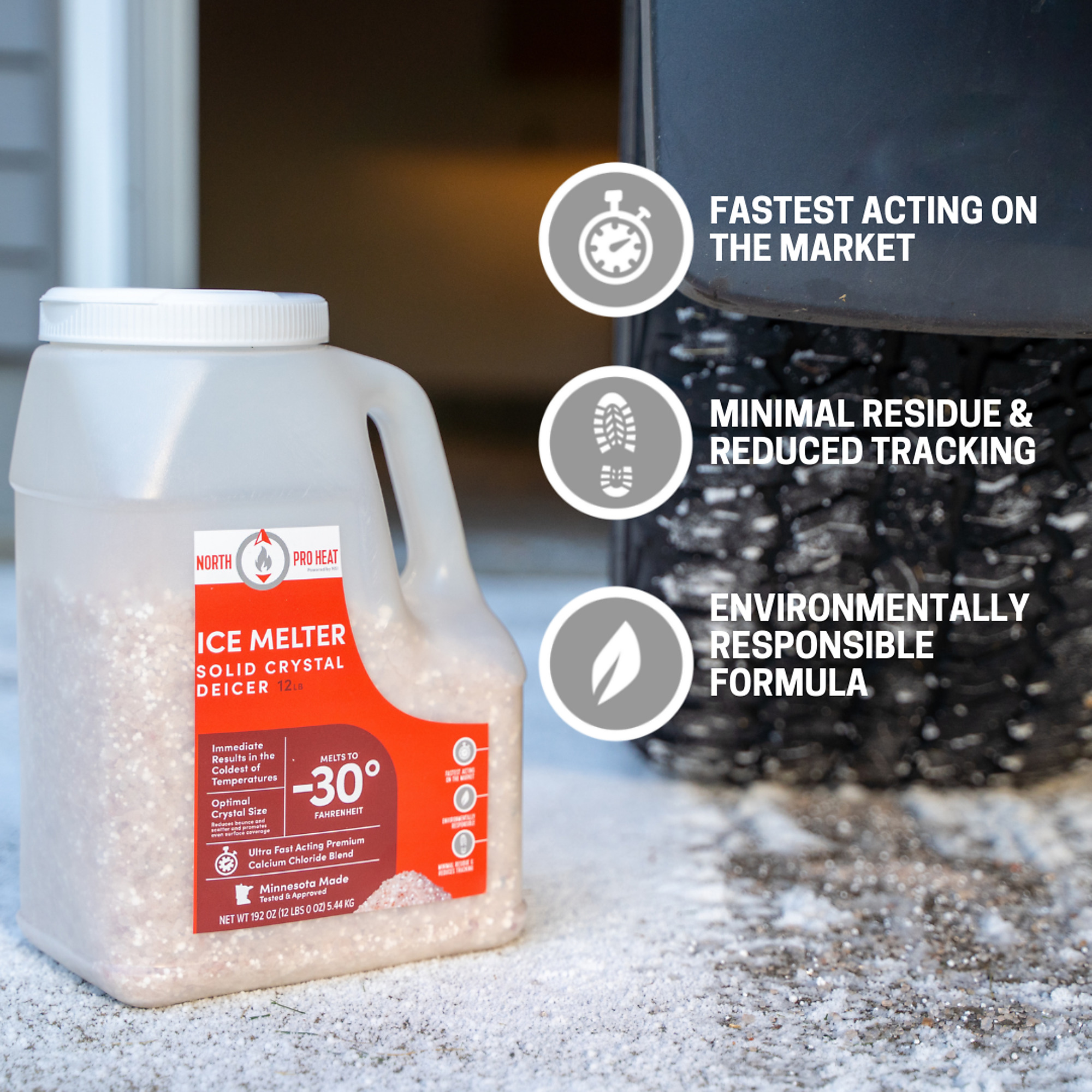 Northern Salt, North Pro Heat Ice Melt Driveway Salt 12 lb Shaker ...