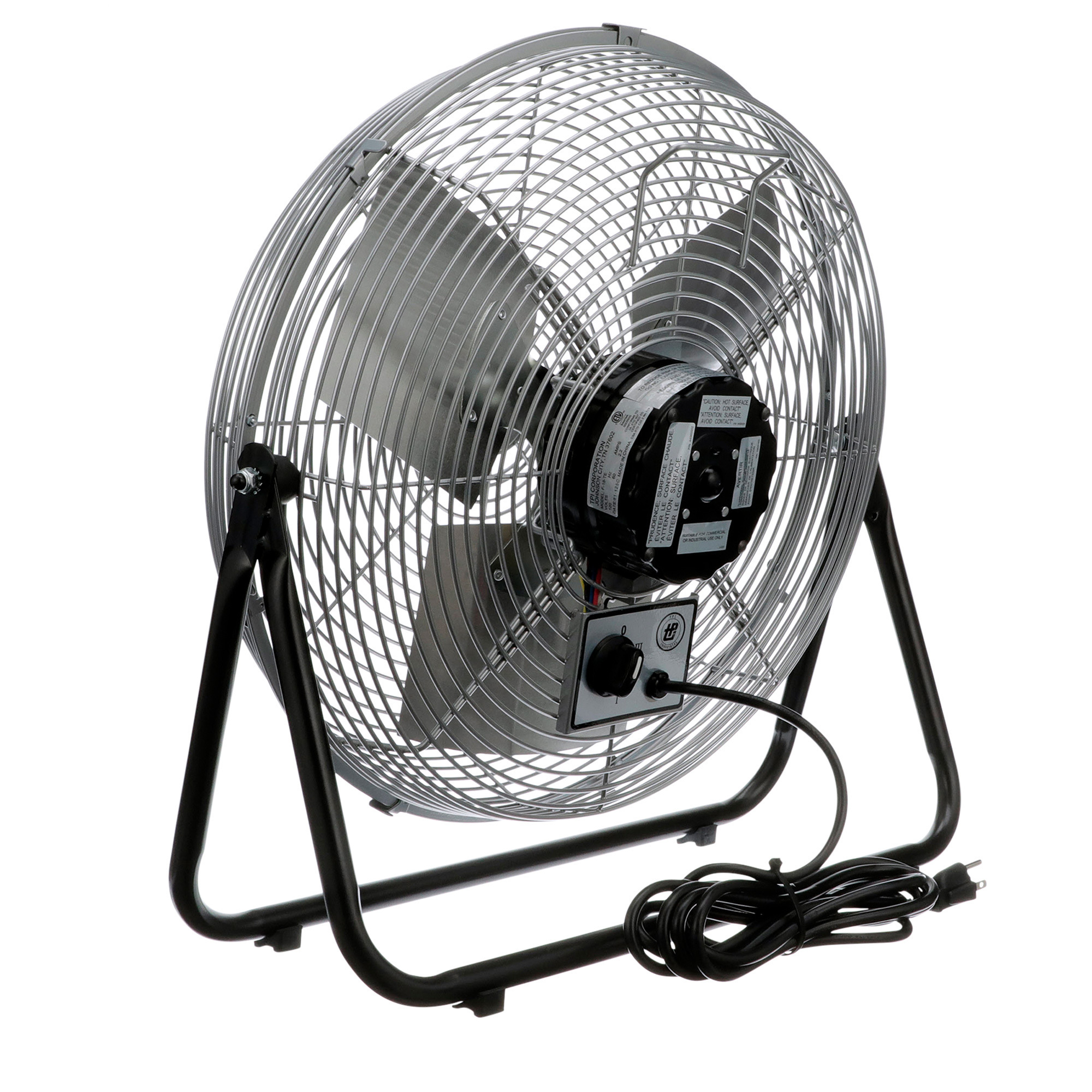 TPI Industrial Floor Fan - 18in. Diameter, 4600 CFM, 0.12 HP, 3-Speed ...