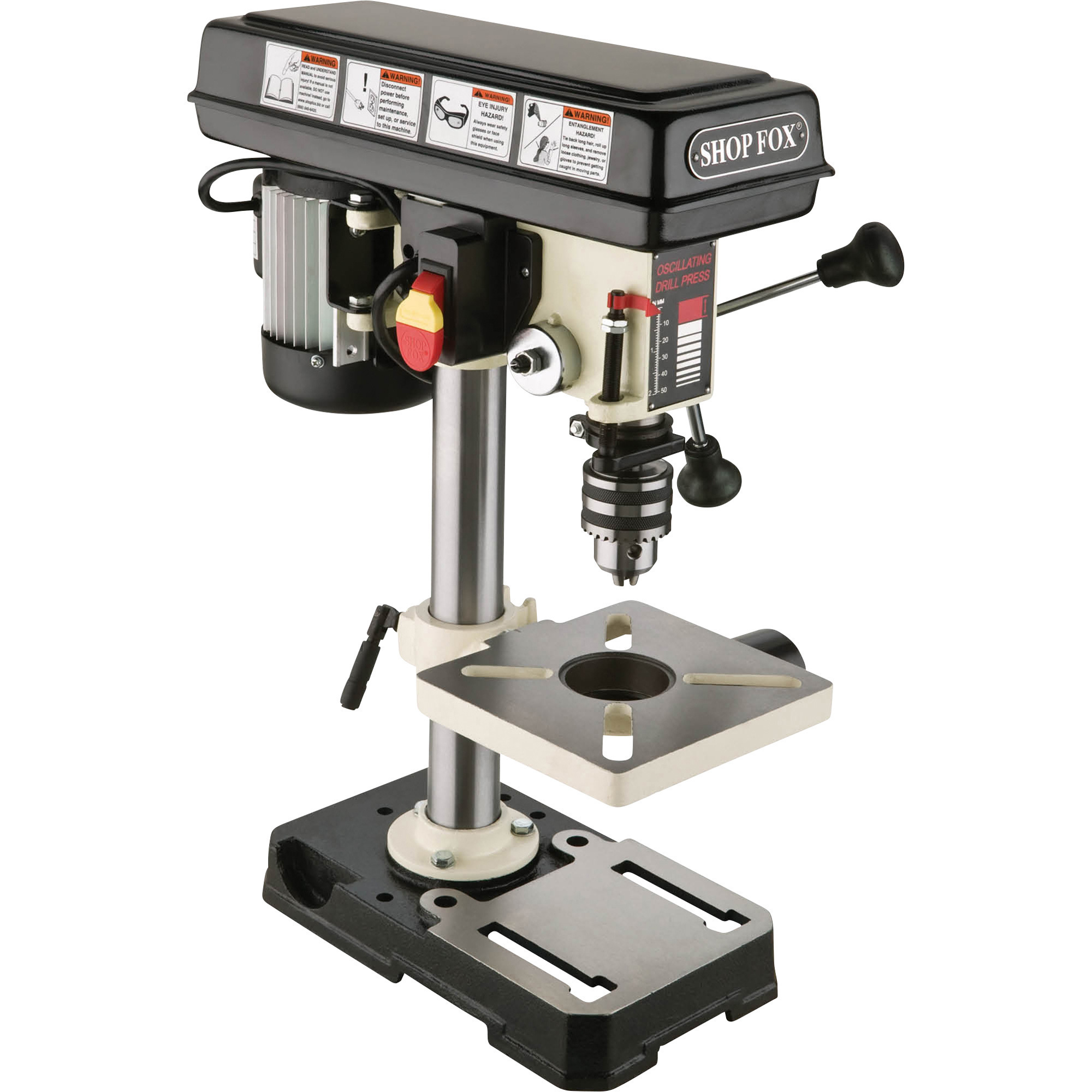 SHOP FOX Oscillating Benchtop Drill Press, 5-Speed, 8 1/2in., 1/2 HP ...