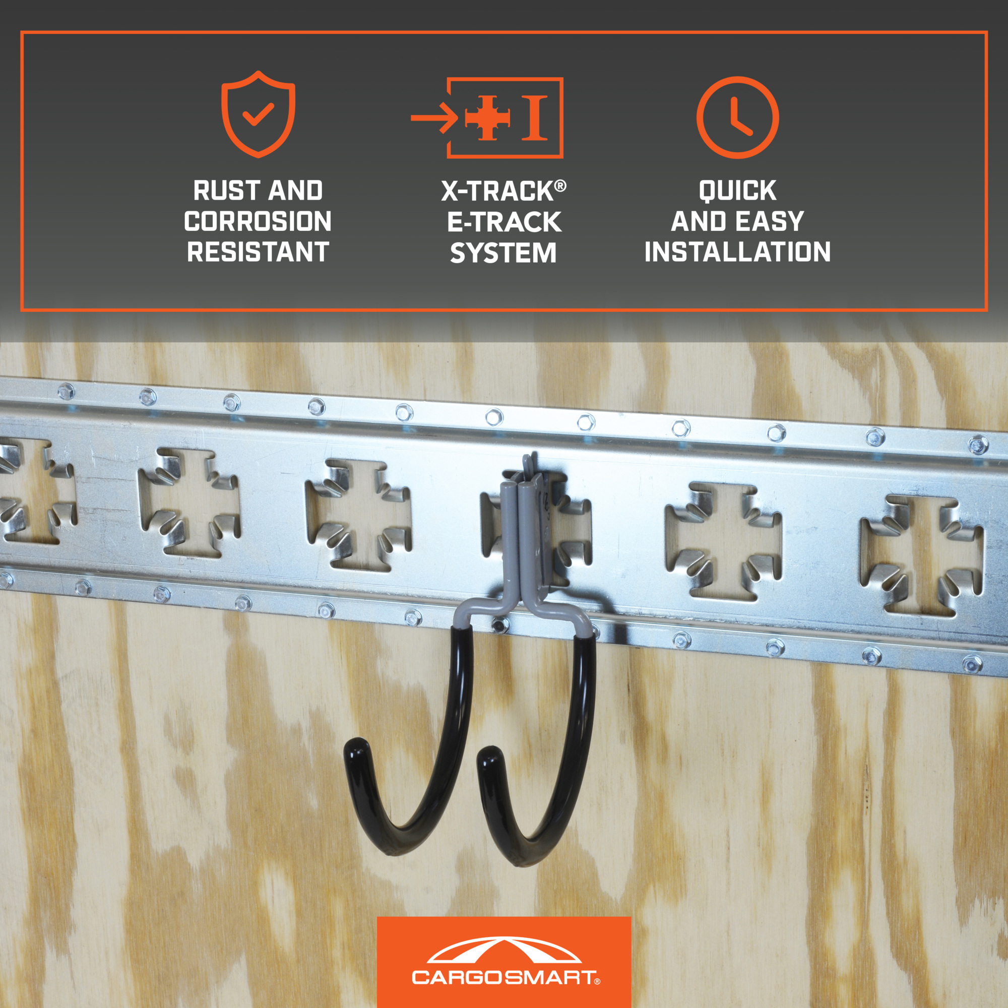 CargoSmart Premium Coated Dual Arm J-Hook, For E-Track and X-Track, 200 ...