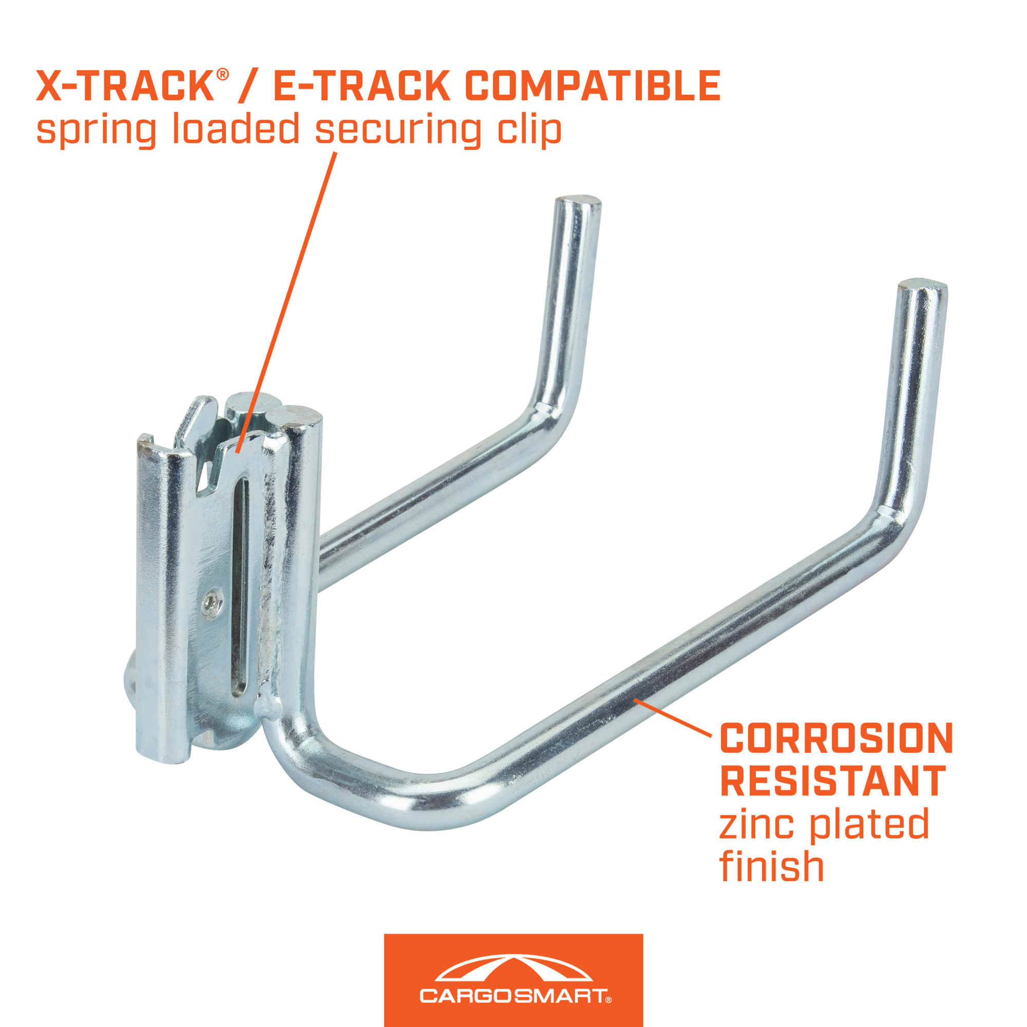 CargoSmart Extended Dual Arm Tool Hook, For E-Track and X-Track, 200-Lb ...