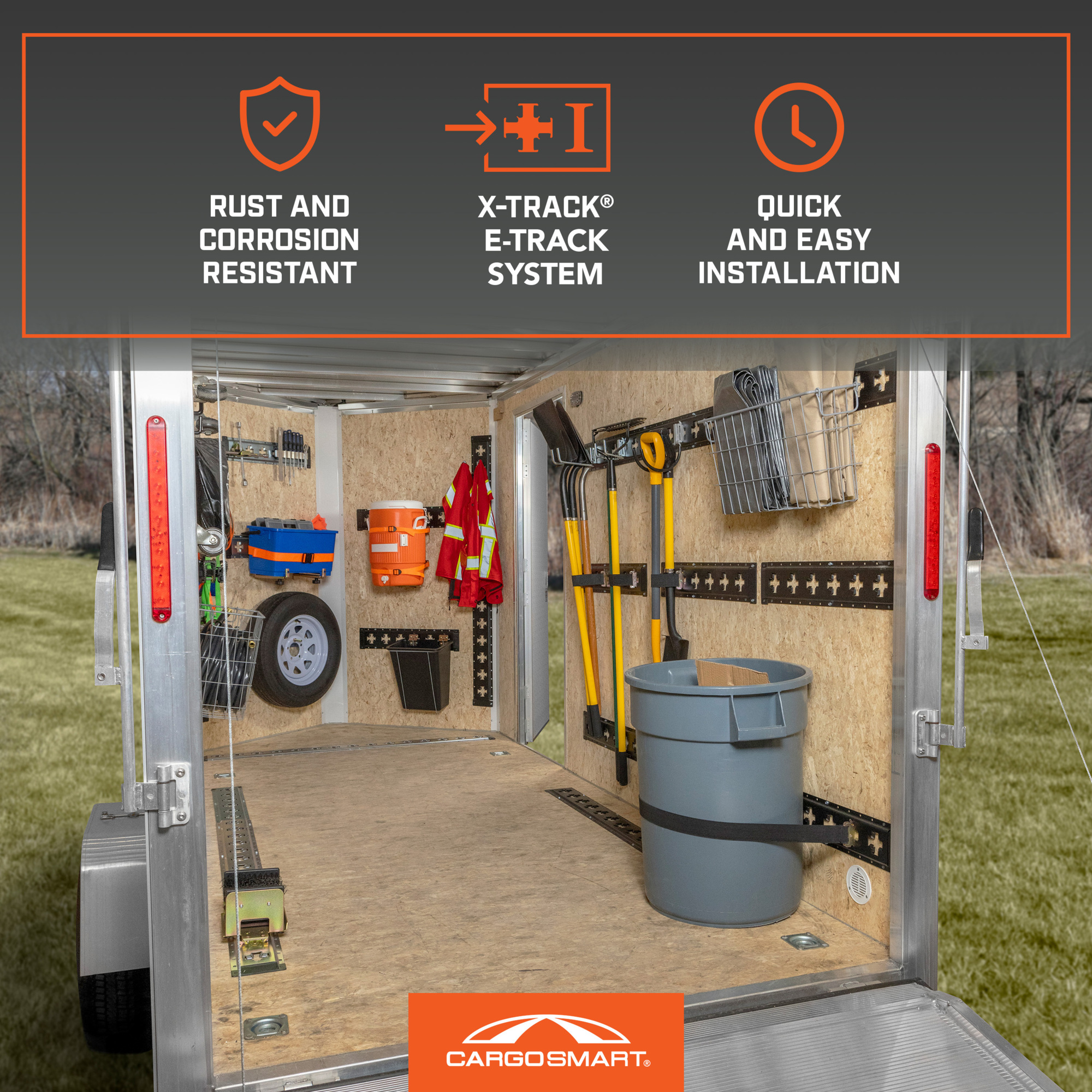 CargoSmart Adjustable Bungee Straps, 2-Pack, 22in.-32in.L, For E-Track ...