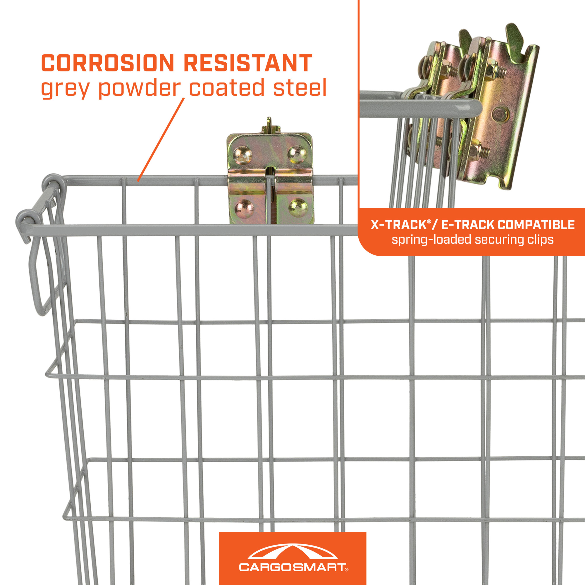 CargoSmart Medium Wire Track Basket, 24in.W x 6in.D x 12in.H, Coated ...