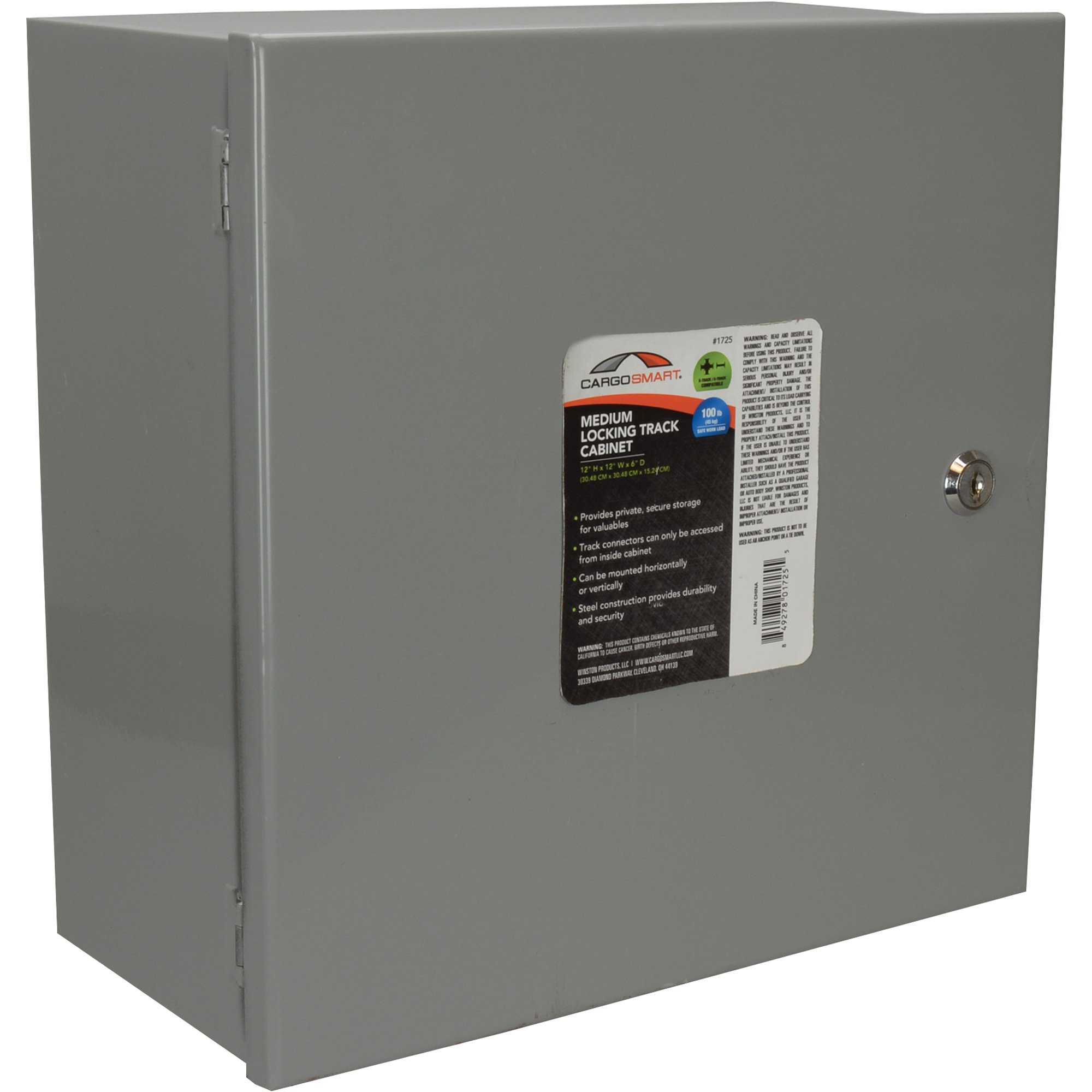 CargoSmart Medium Locking Track Cabinet — 12in.W x 6in.D x 12in.H ...