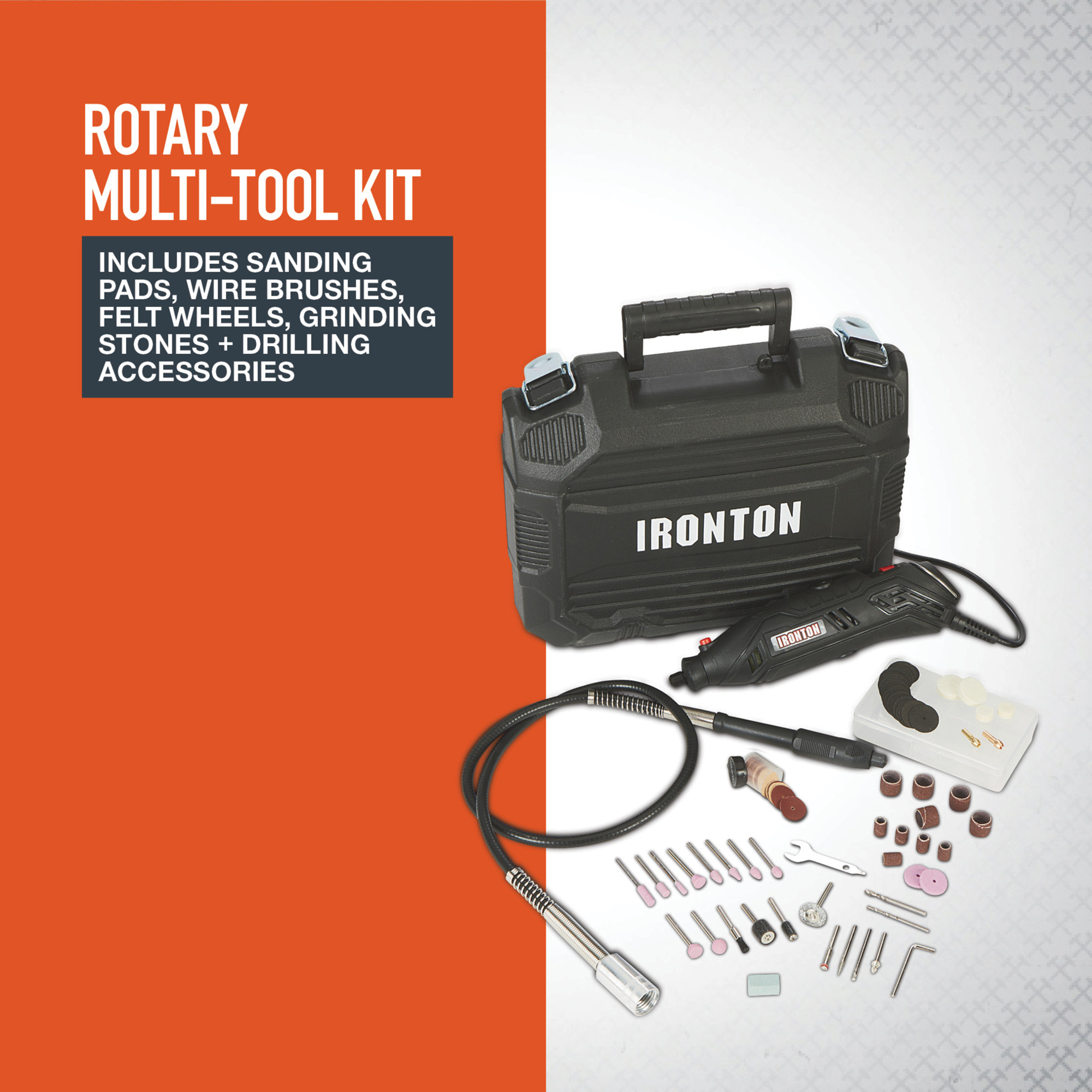 Ironton 107-Pc. Rotary Multi-Tool Kit, 35,000 RPM Max. Speed, 1 Amp ...