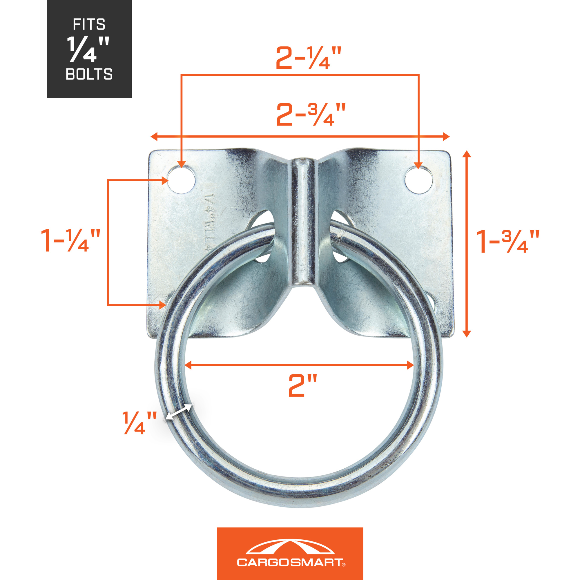 CargoSmart Surface Mount Light-Duty Ring Plate, 1200-Lb. Capacity ...