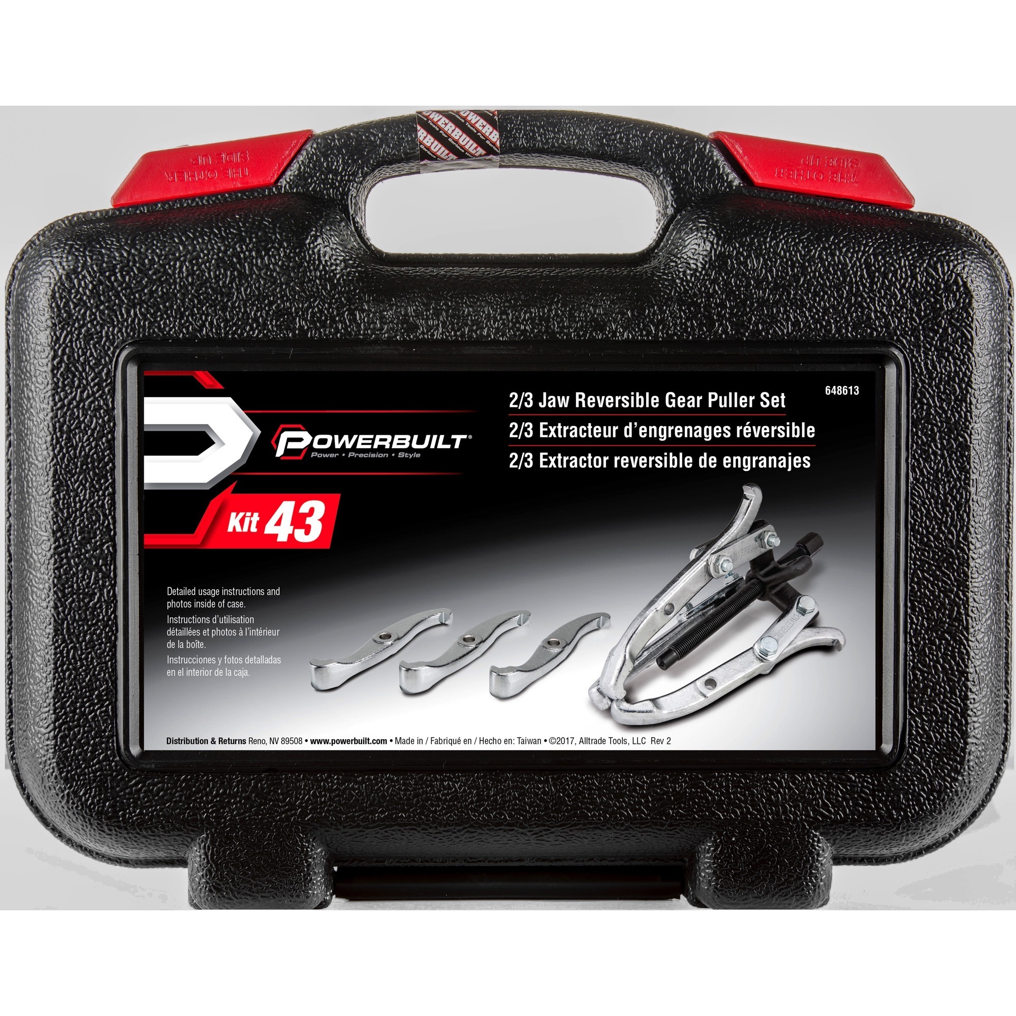 Powerbuilt 2/3 Jaw Reversible Gear Puller Set, 20 Pc, Model# 648613 ...