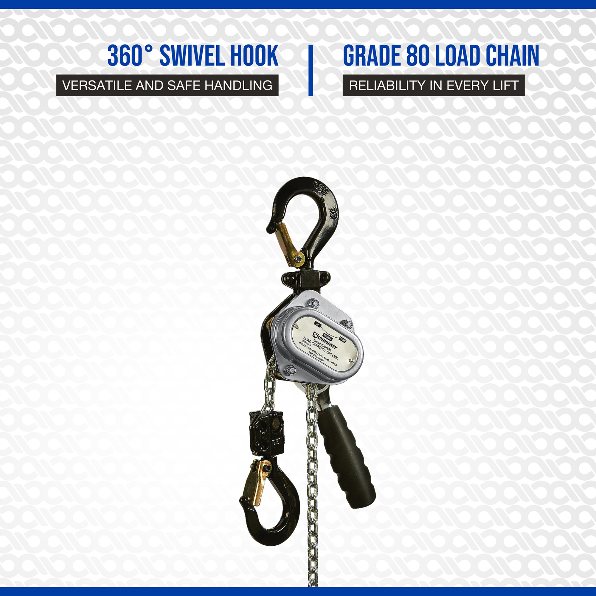 Strongway Mini Lever Chain Hoist, 1100-Lb. Capacity, 5ft. Lift, Model ...